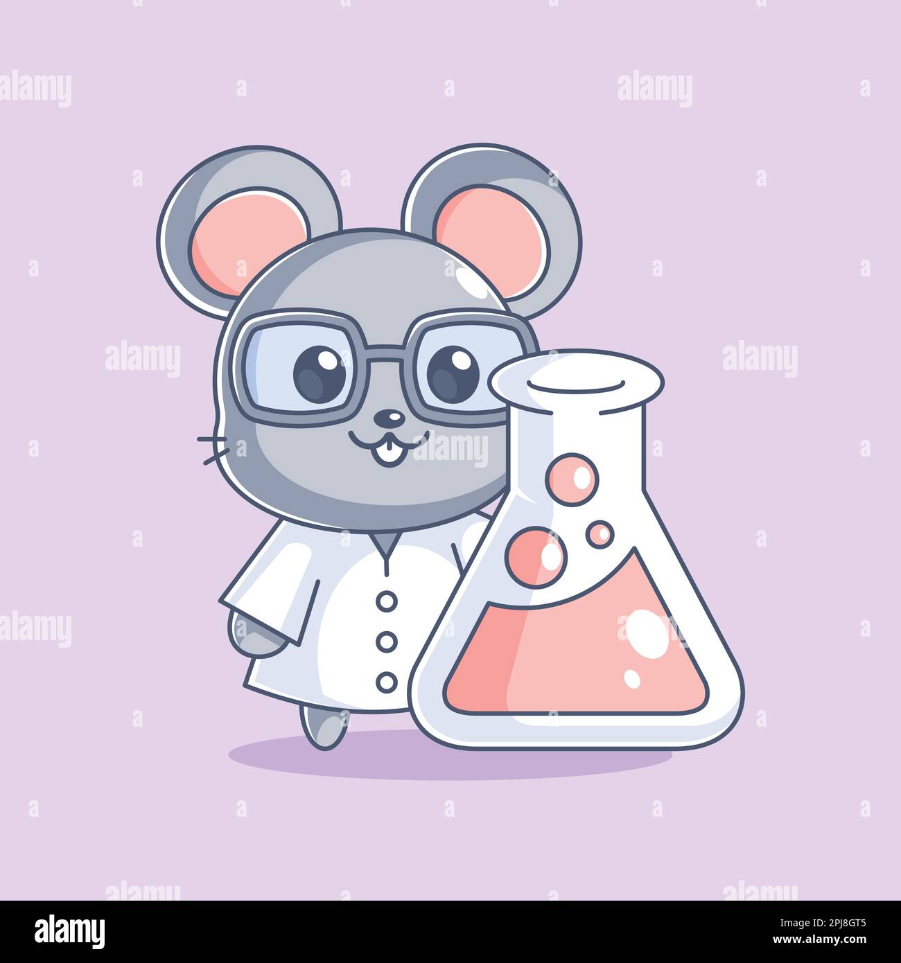 Cute mouse scientist with eyeglasses cartoon Stock Vector Image & Art ...