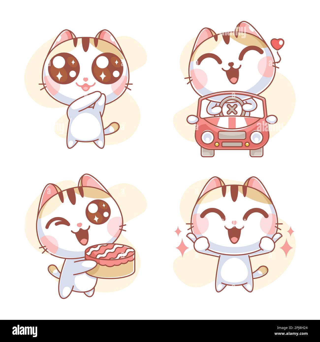 Scottish kitten isolated white Stock Vector Images - Alamy