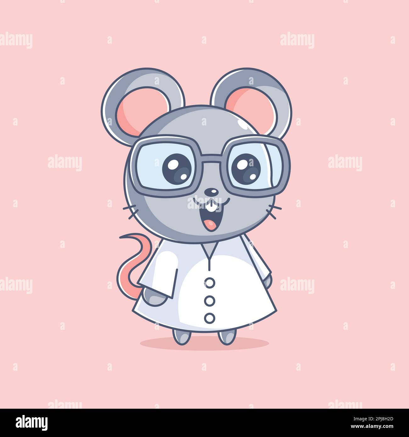 Mouse scientist wearing glasses cartoon Stock Vector Image & Art - Alamy
