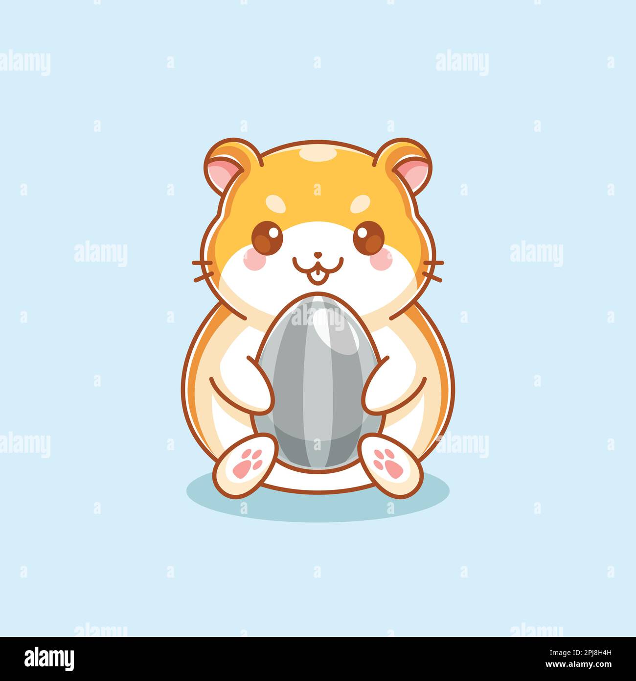 Cute hamster eating sunflower seed cartoon Stock Vector Image & Art - Alamy