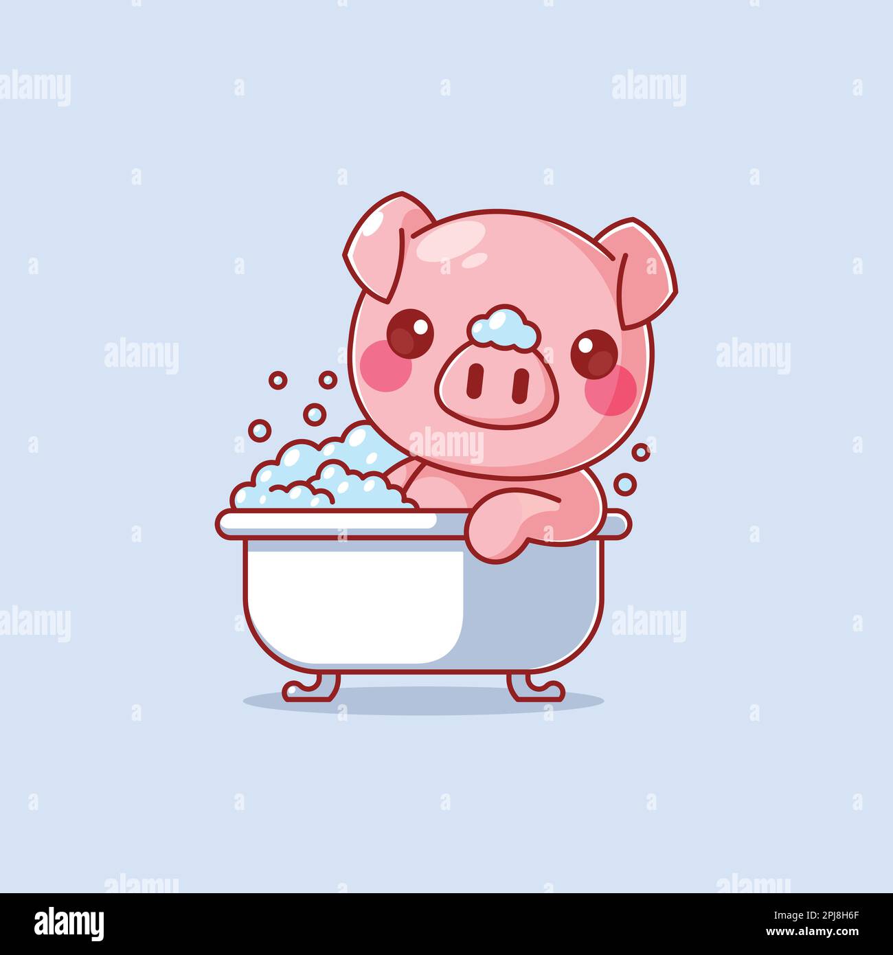 Cute pig in a bathtub cartoon Stock Vector Image & Art - Alamy