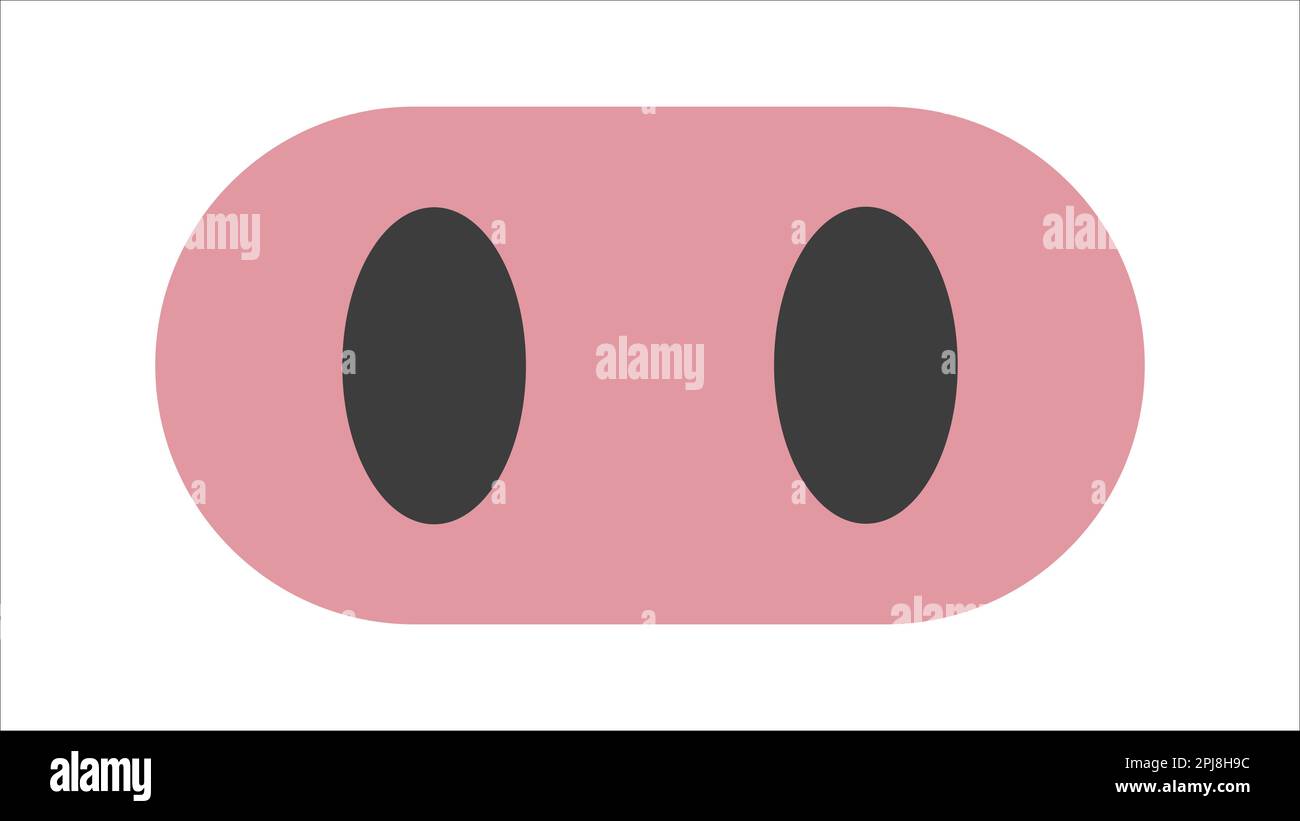 Pig nose piggy, cute icon piglet animal, happy pig circle Stock Vector ...