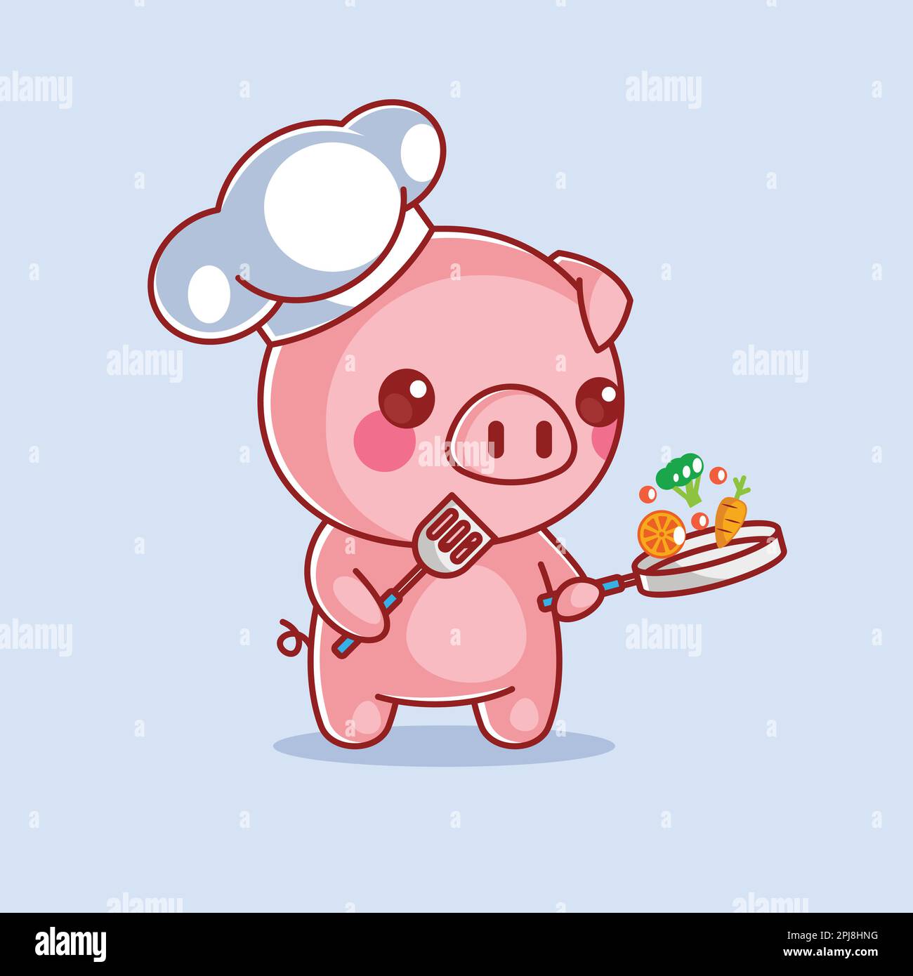Cute pig chef is cooking food Stock Vector Image & Art - Alamy