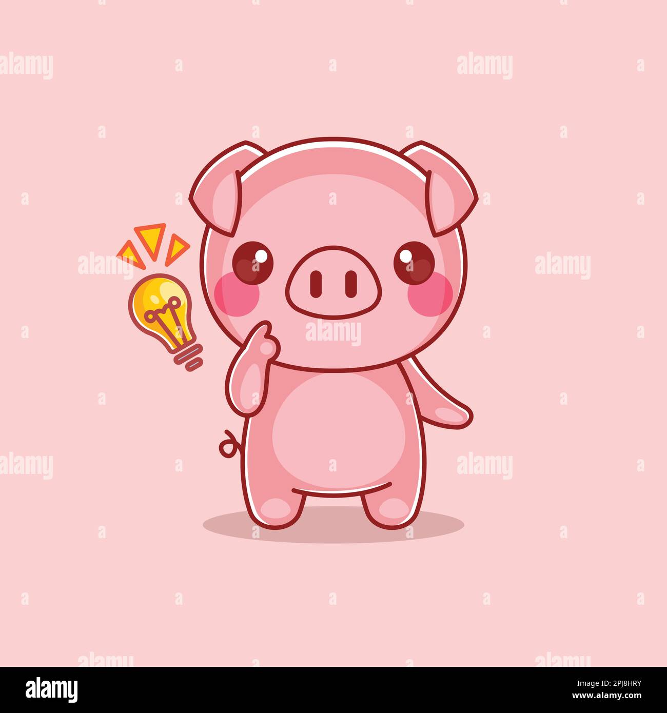 Cute pig get an idea cartoon Stock Vector Image & Art - Alamy