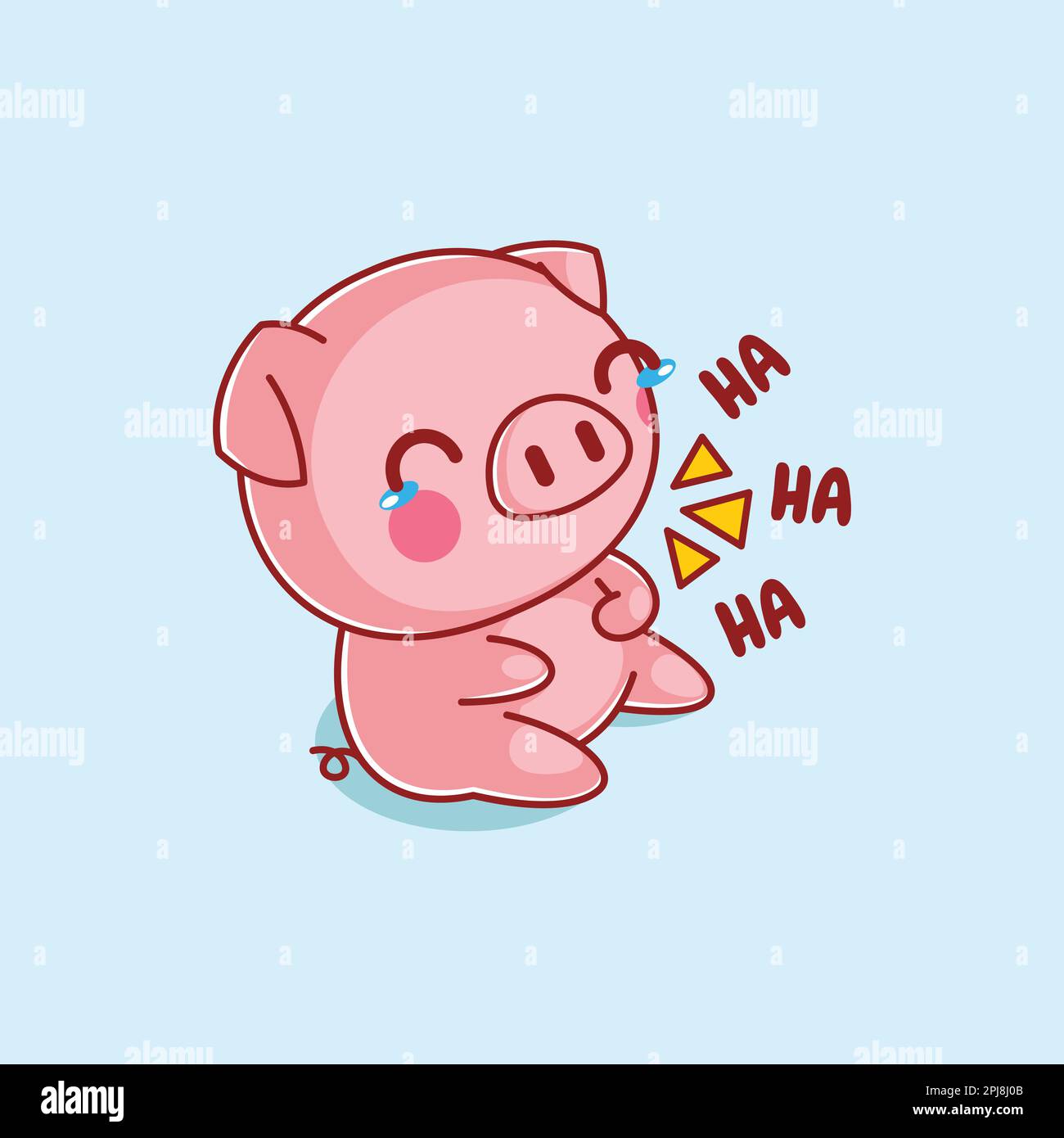 Cute pig laughing happily cartoon Stock Vector Image & Art - Alamy