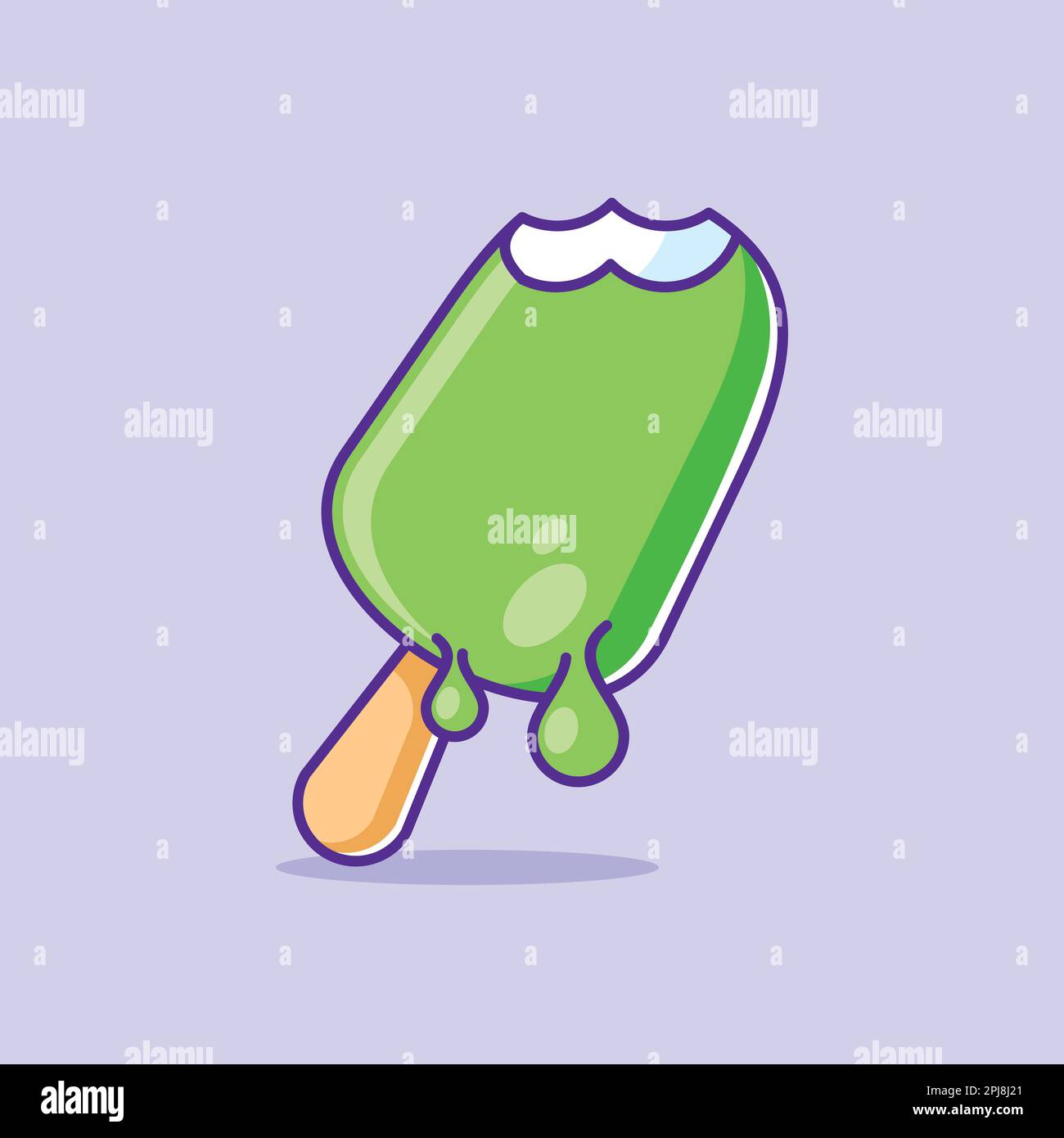 Cute cartoon green popsicle design Stock Vector Image & Art - Alamy
