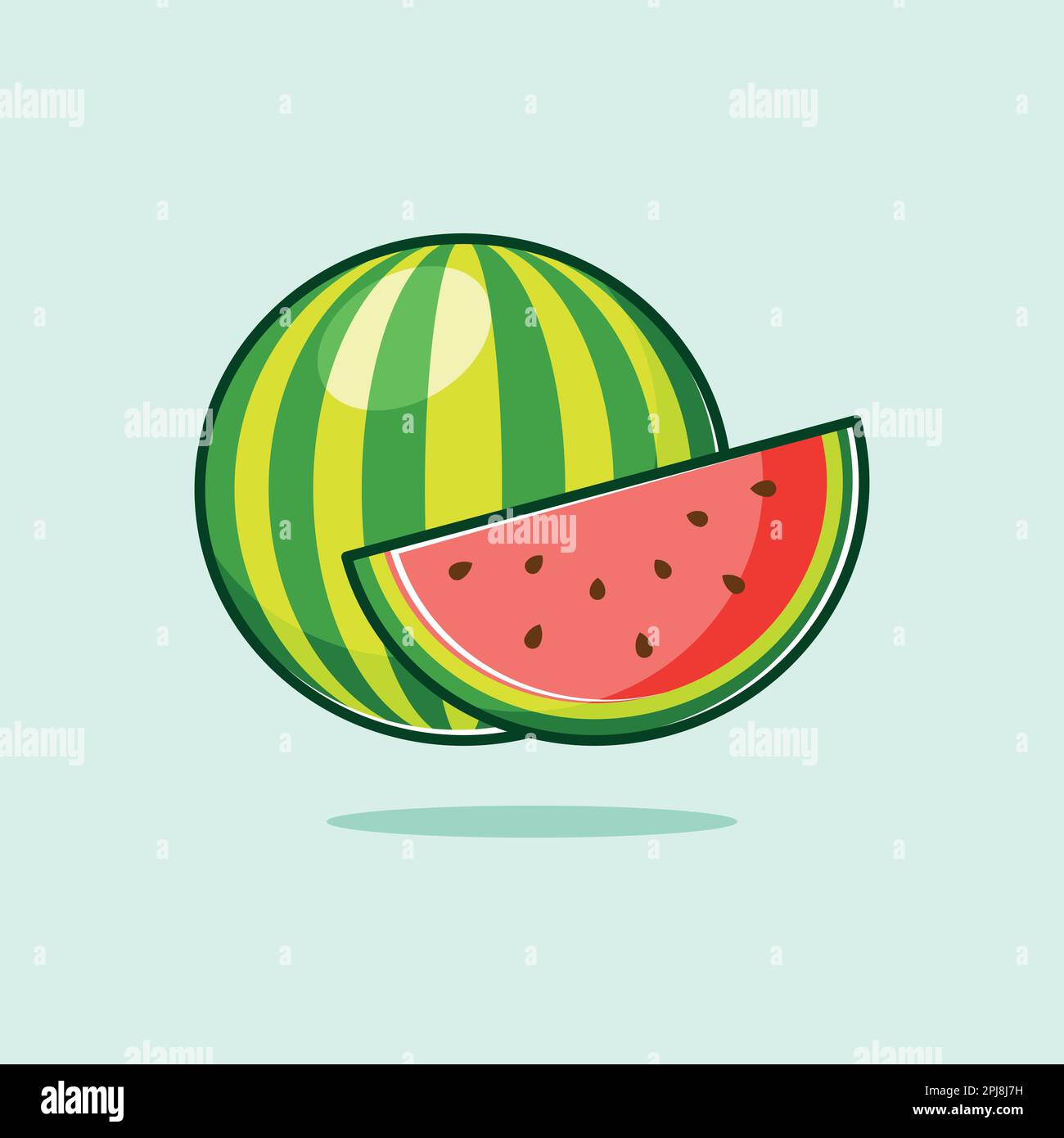 Floating watermelon slice cartoon design Stock Vector Image & Art - Alamy