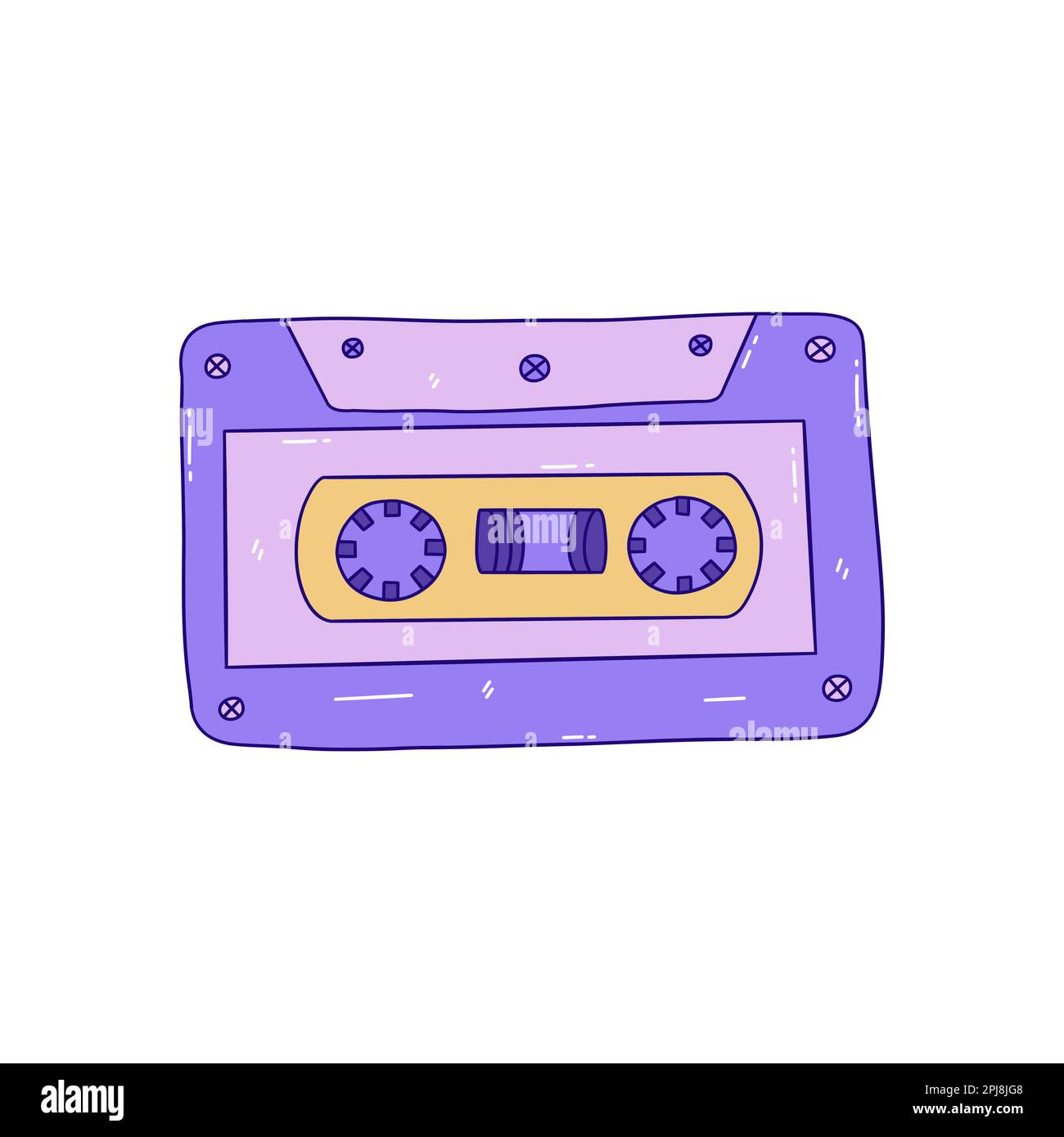 Retro cassette tape for tape recorder or audio player. Thing from 90s ...