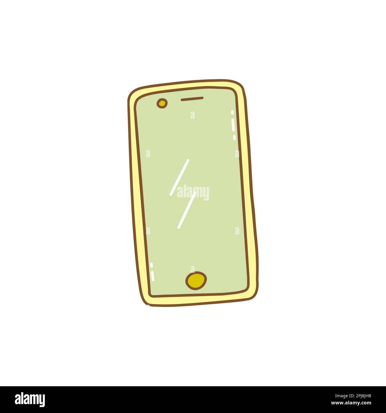 Mobile phone, stylish smartphone on white background. Gadget. Colorful ...