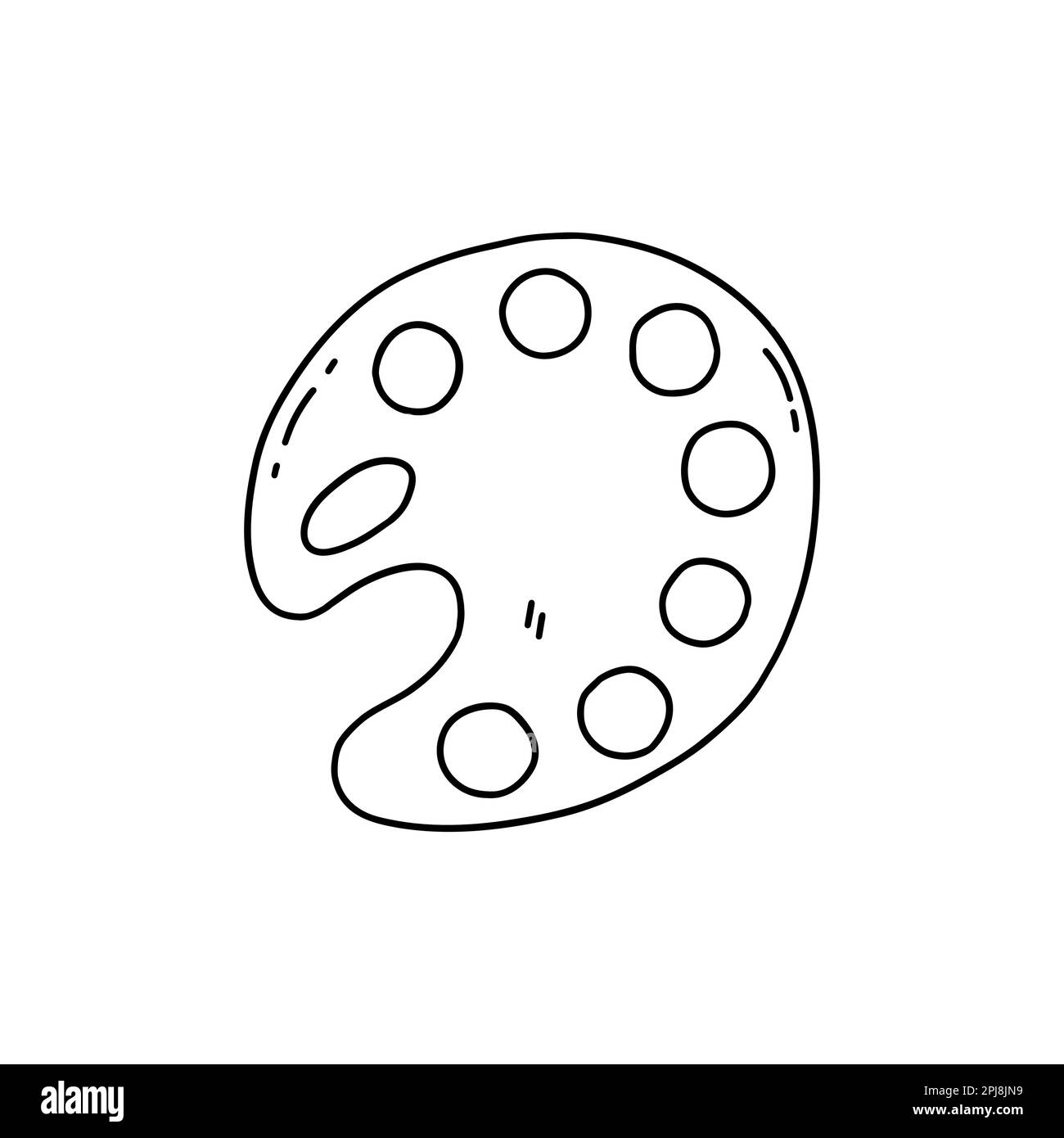 Palette for mixing paints. Tool for the artists work. Elements for ...