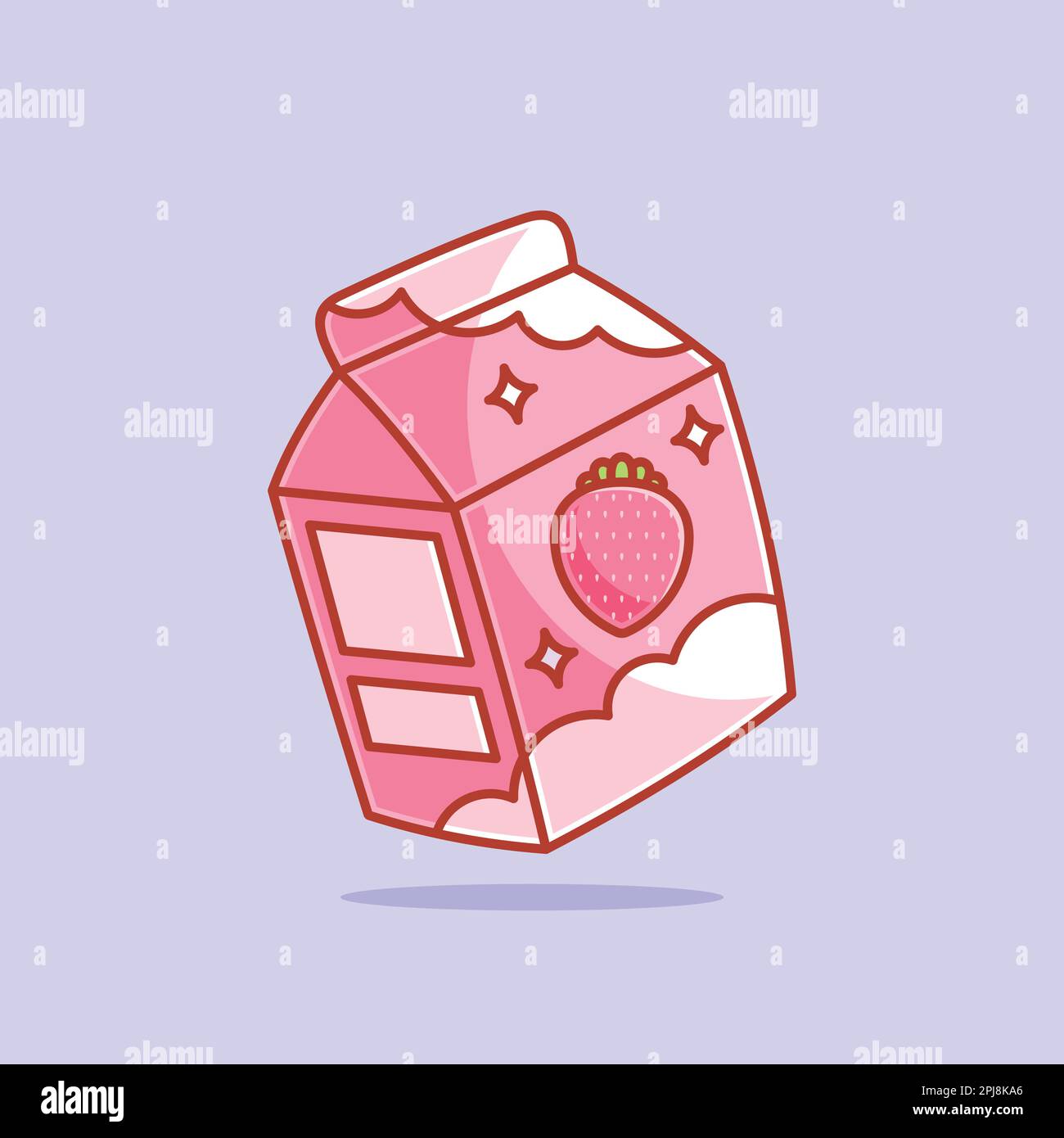Cute strawberry milk carton box Stock Vector Image & Art - Alamy