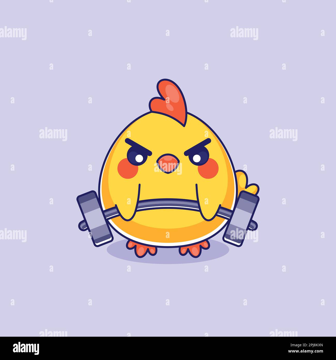 Cute chicks lift weights cartoon Stock Vector Image & Art - Alamy