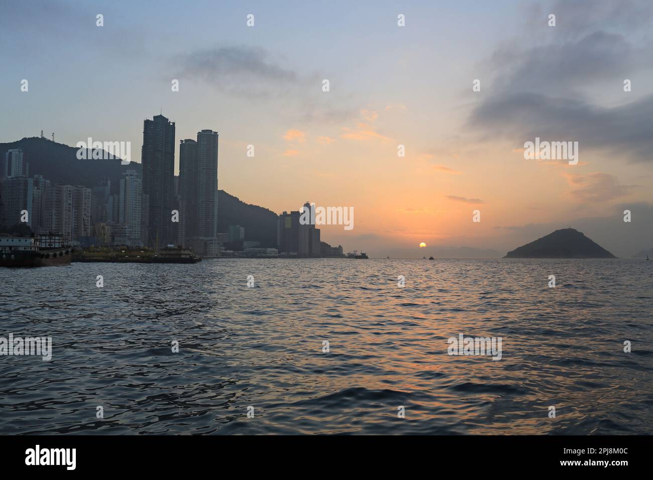 Man watching the far away sunset deep thinking in the pier waiting ...