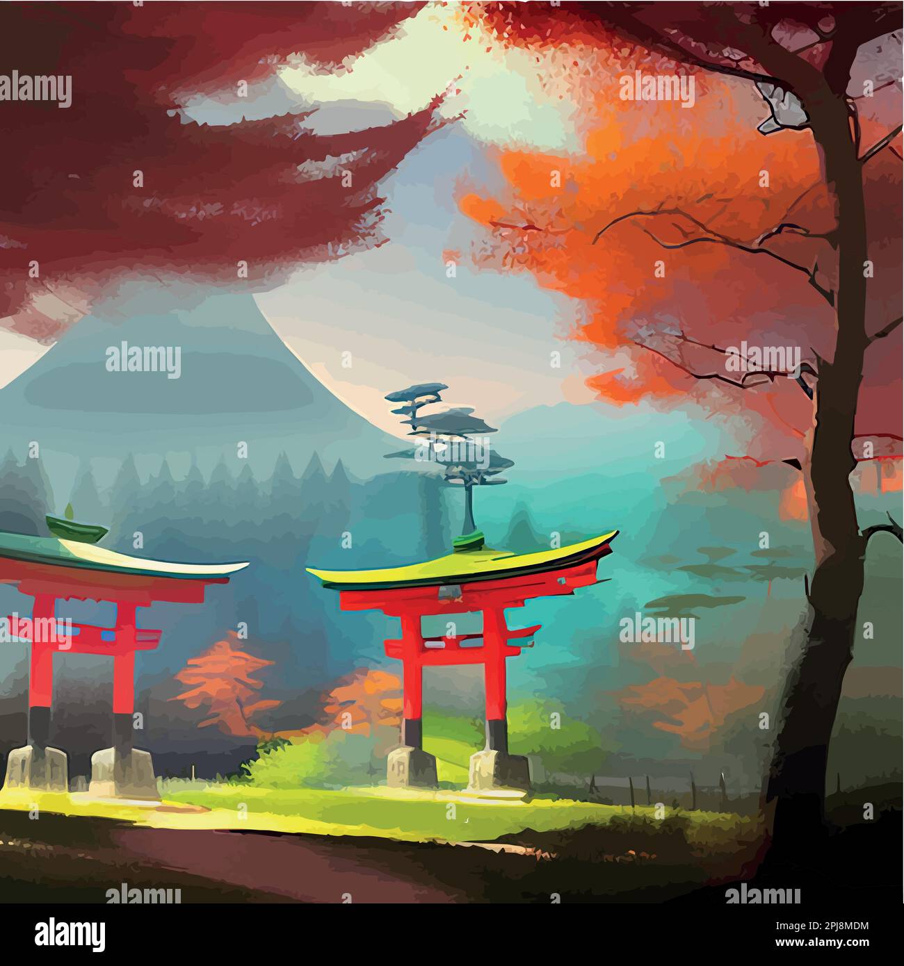 Japanese Landscape Art Wallpaper