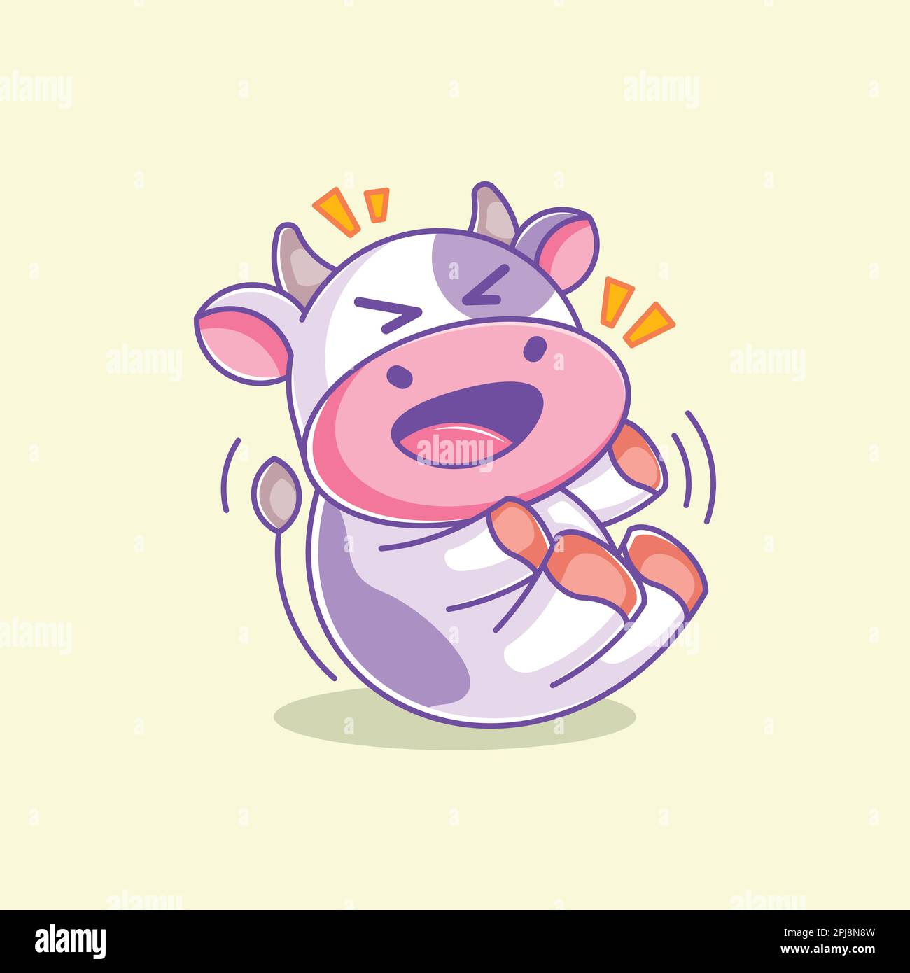 Cute cow laughing happily cartoon Stock Vector Image & Art - Alamy