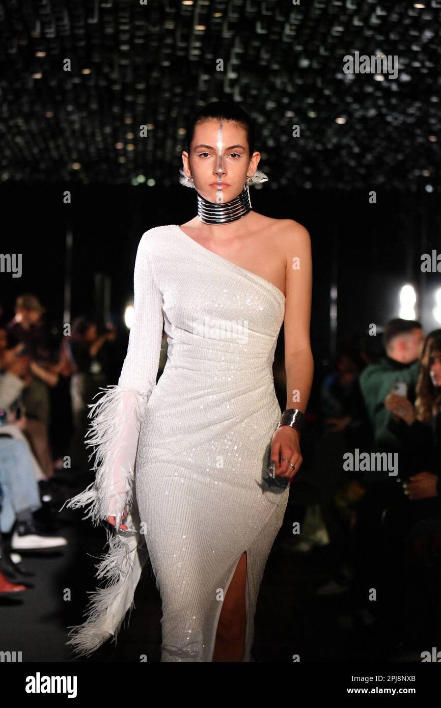 Paris, France. 01st Apr, 2023. A model walks the runway of EIDM Fashion ...