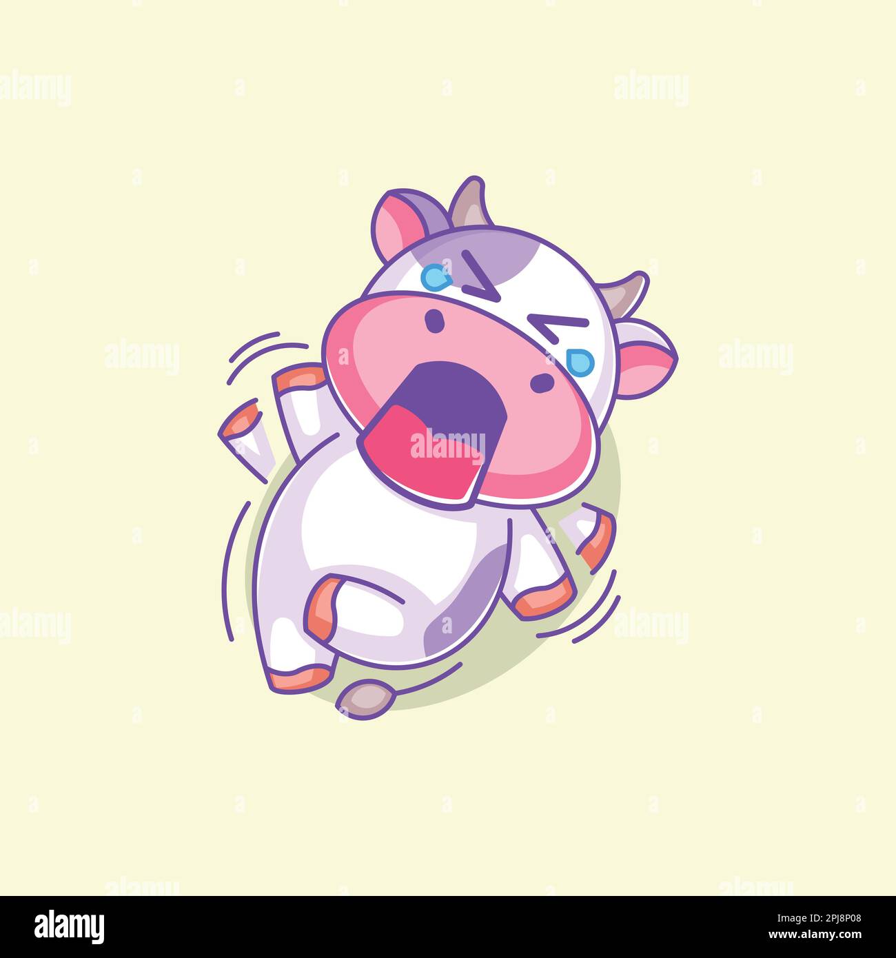 Cute cow feeling irritated and angry on the floor Stock Vector Image ...