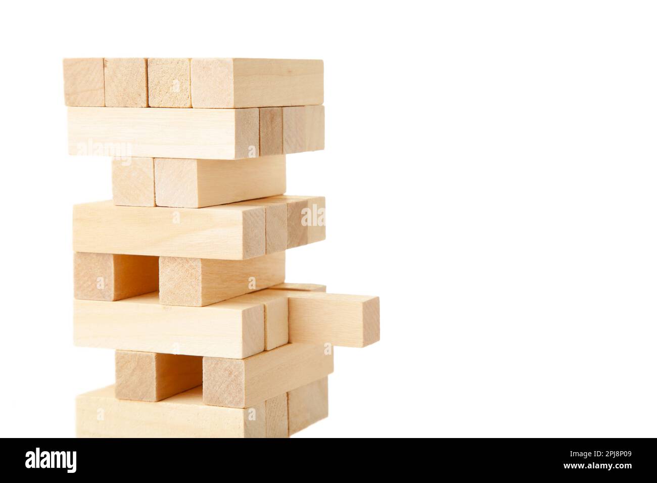 Blocks of wood isolated on white background. Top view Stock Photo - Alamy