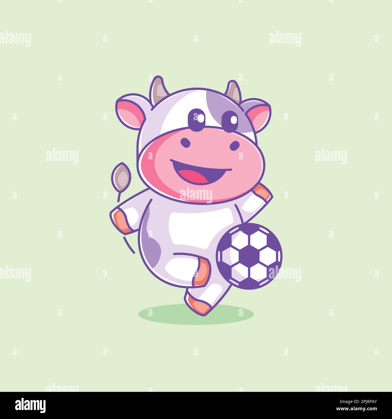 Cute cow playing ball soccer Stock Vector Image & Art - Alamy