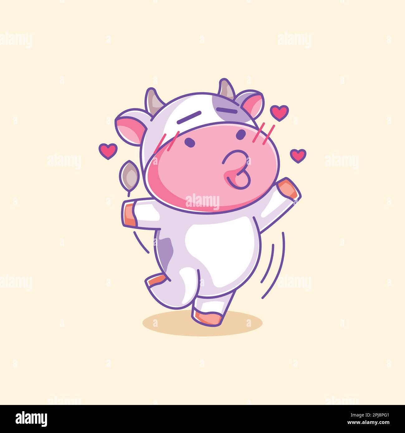 Cute cow wants to give hugs and kisses Stock Vector Image & Art - Alamy