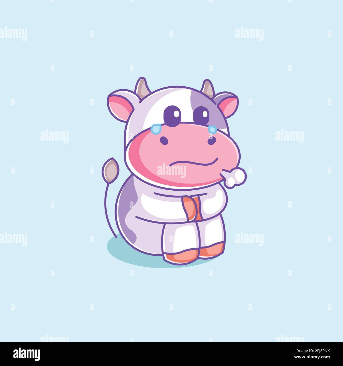 Cute cow sitting alone cartoon Stock Vector Image & Art - Alamy