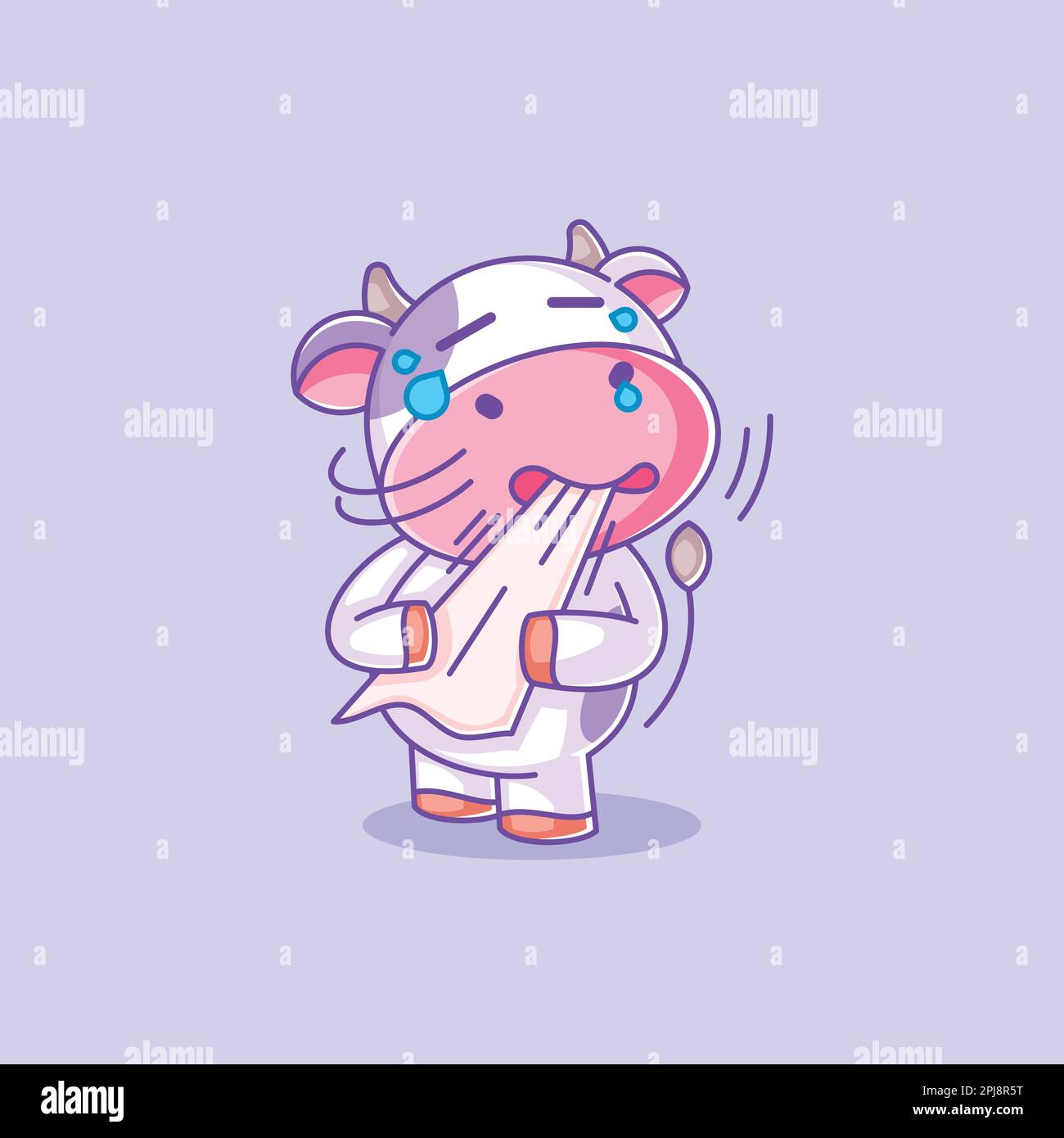 Cute cow is feeling so sad cartoon Stock Vector Image & Art - Alamy
