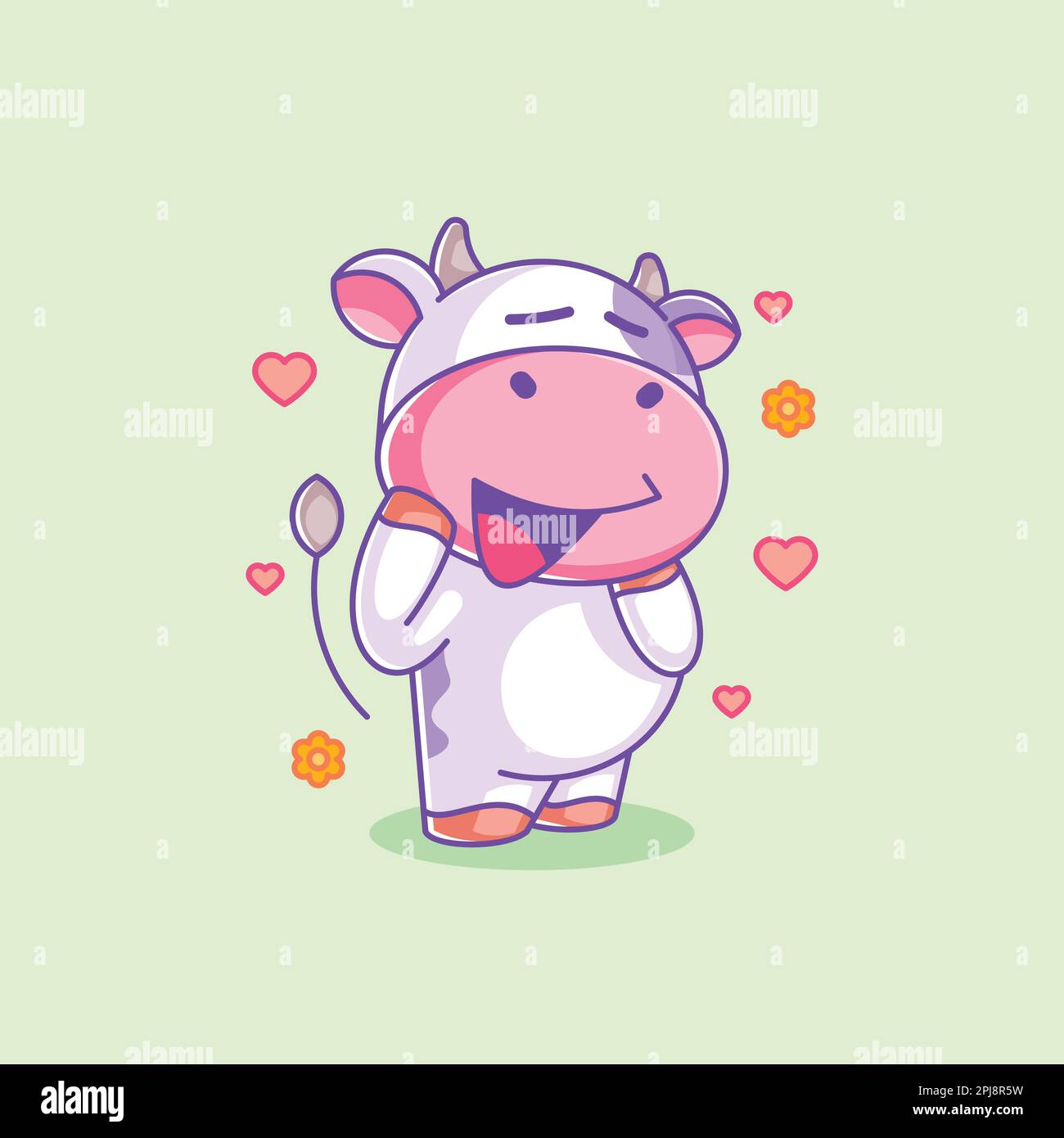 Cute cow is feeling in love Stock Vector Image & Art - Alamy