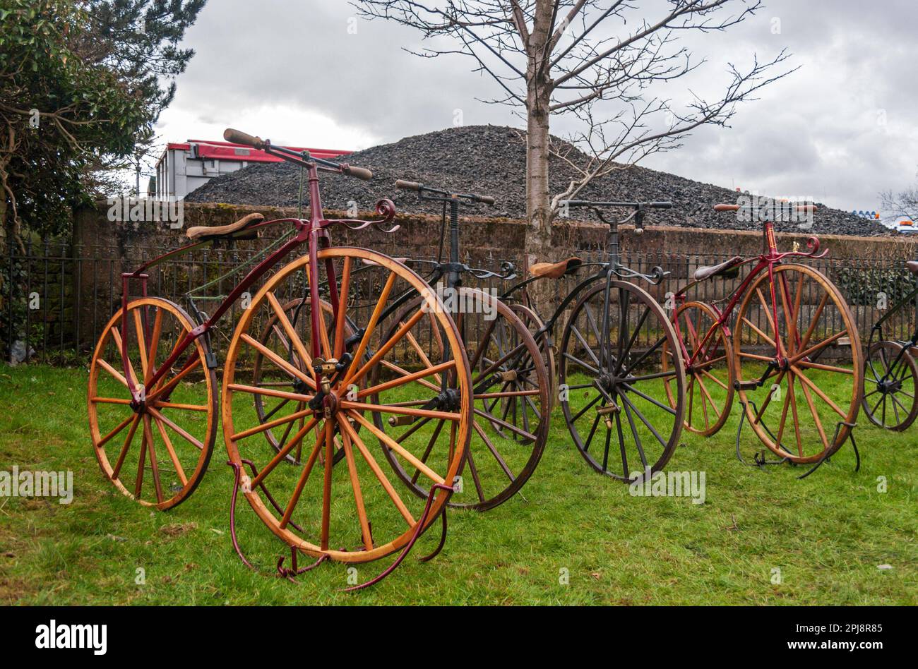 Wooden bicycles. Kirkby Stephen Commercial Vehicle Rally 2010 Stock ...