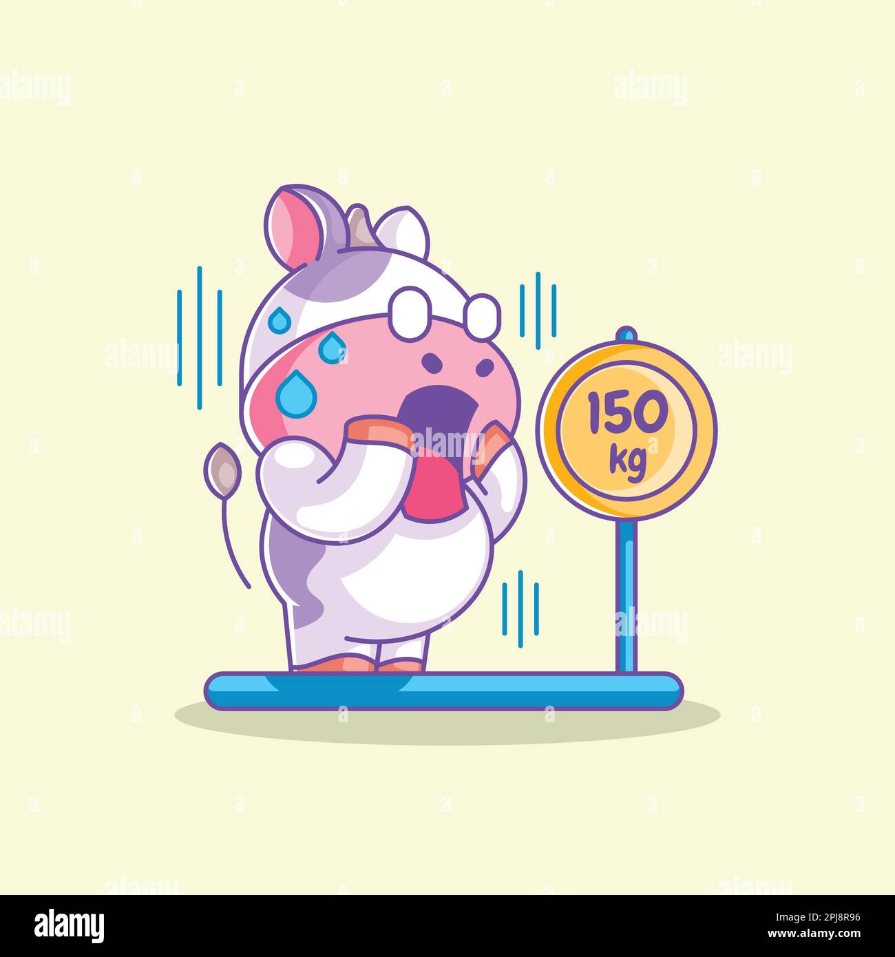 The cute cow was surprised to know he was too heavy Stock Vector Image ...