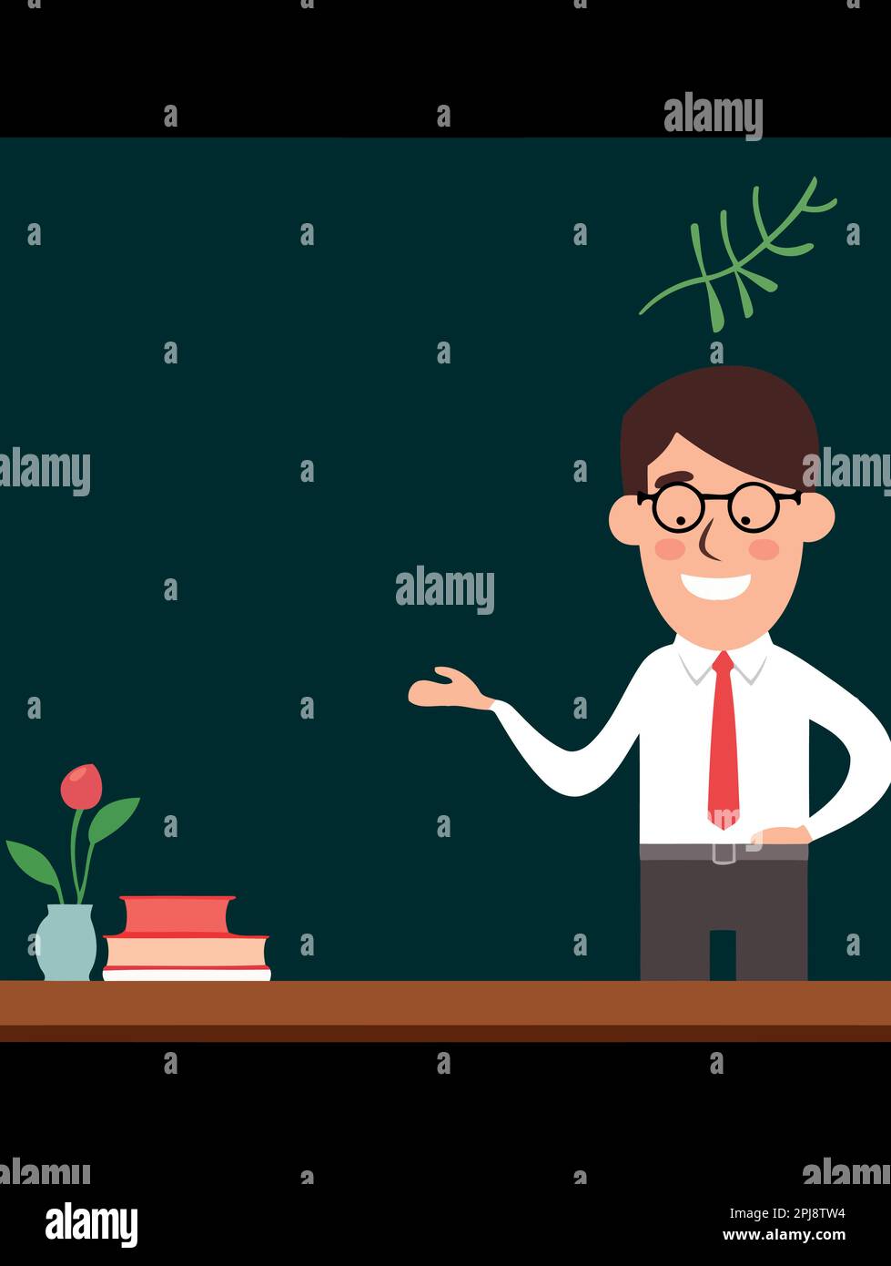 teachers day adult teacher with blackboard in background minimalist ...