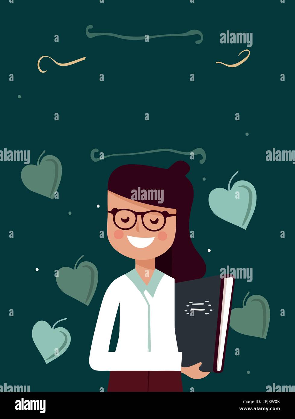 teachers day adult teacher with blackboard in background minimalist ...