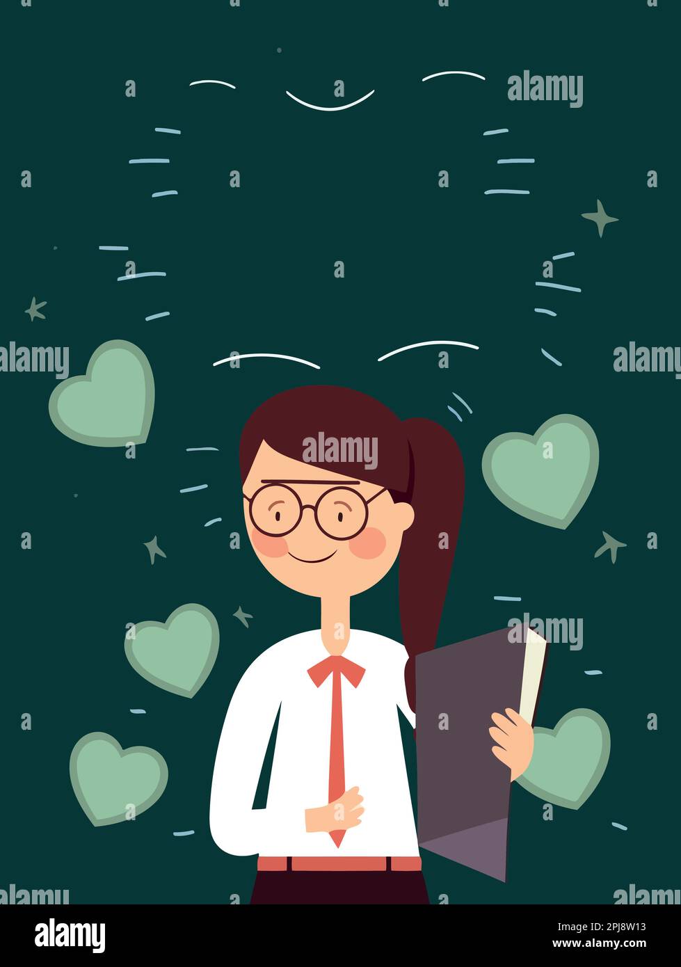 teachers day adult teacher with blackboard in background minimalist ...