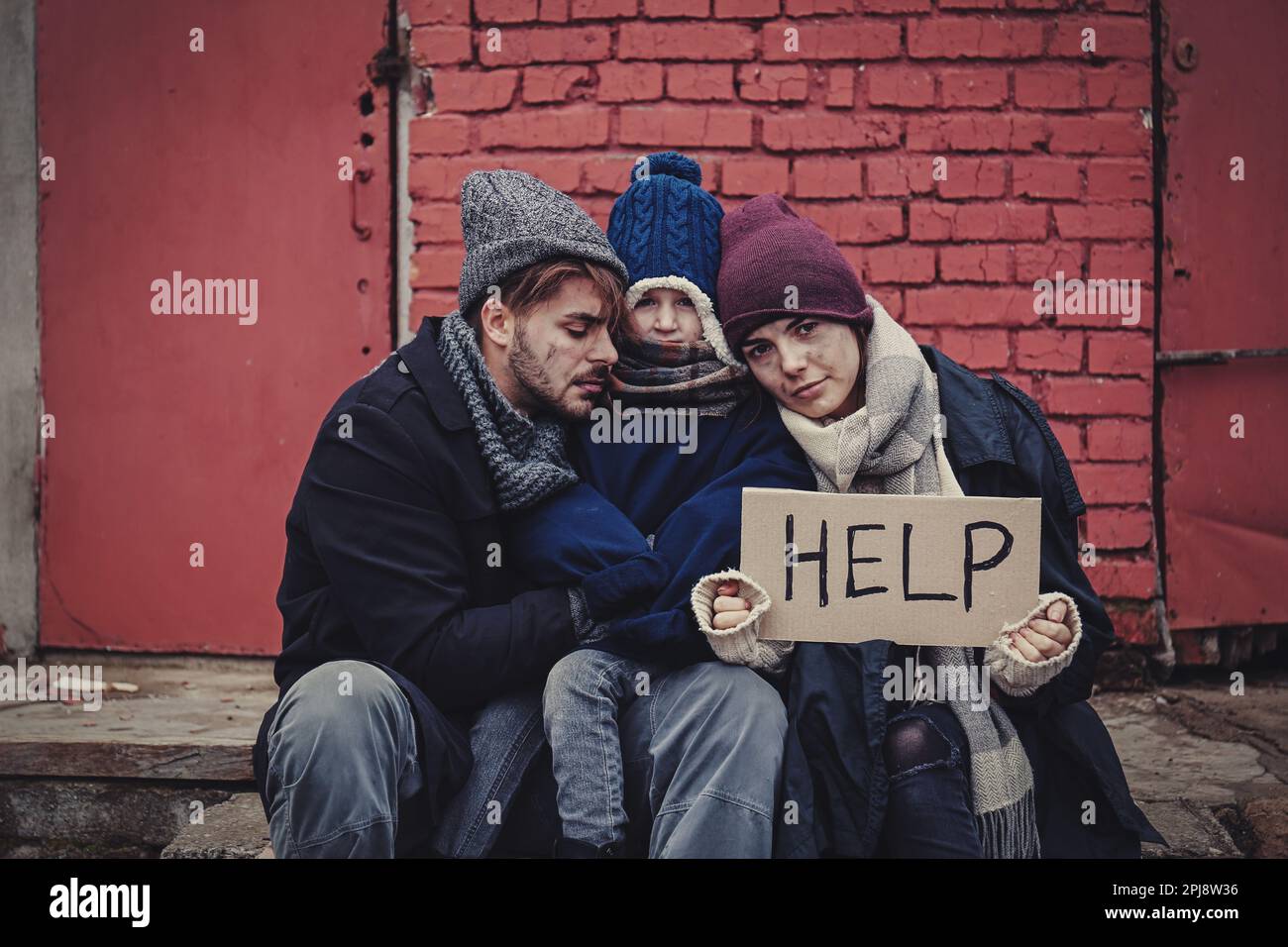 Homeless Families With Signs