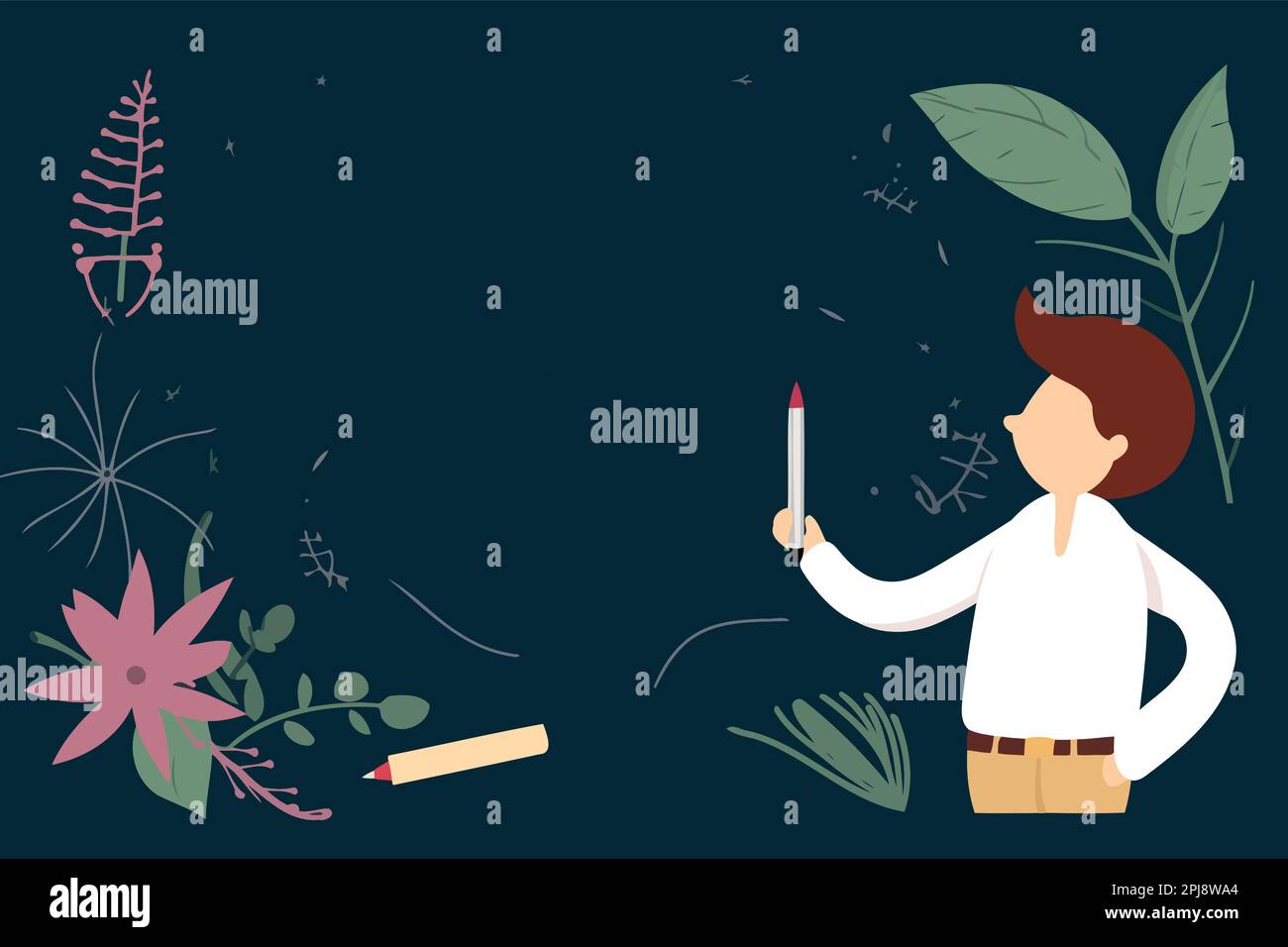 teachers day adult teacher with blackboard in background minimalist ...