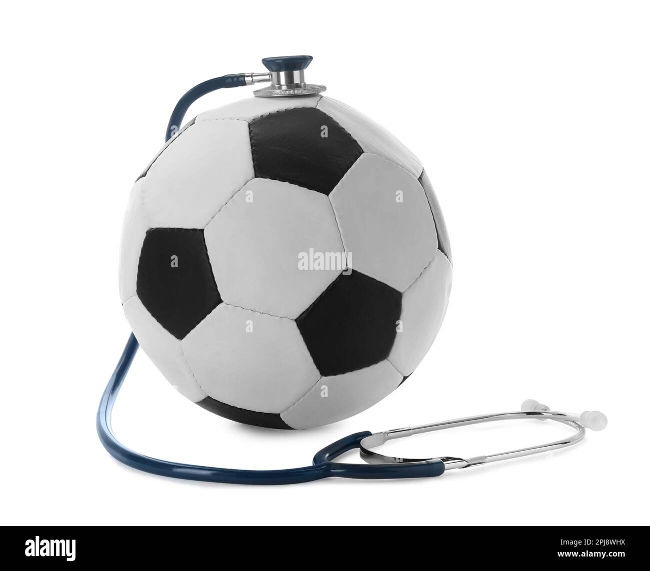 Soccer ball and stethoscope on white background. Doping concept Stock ...