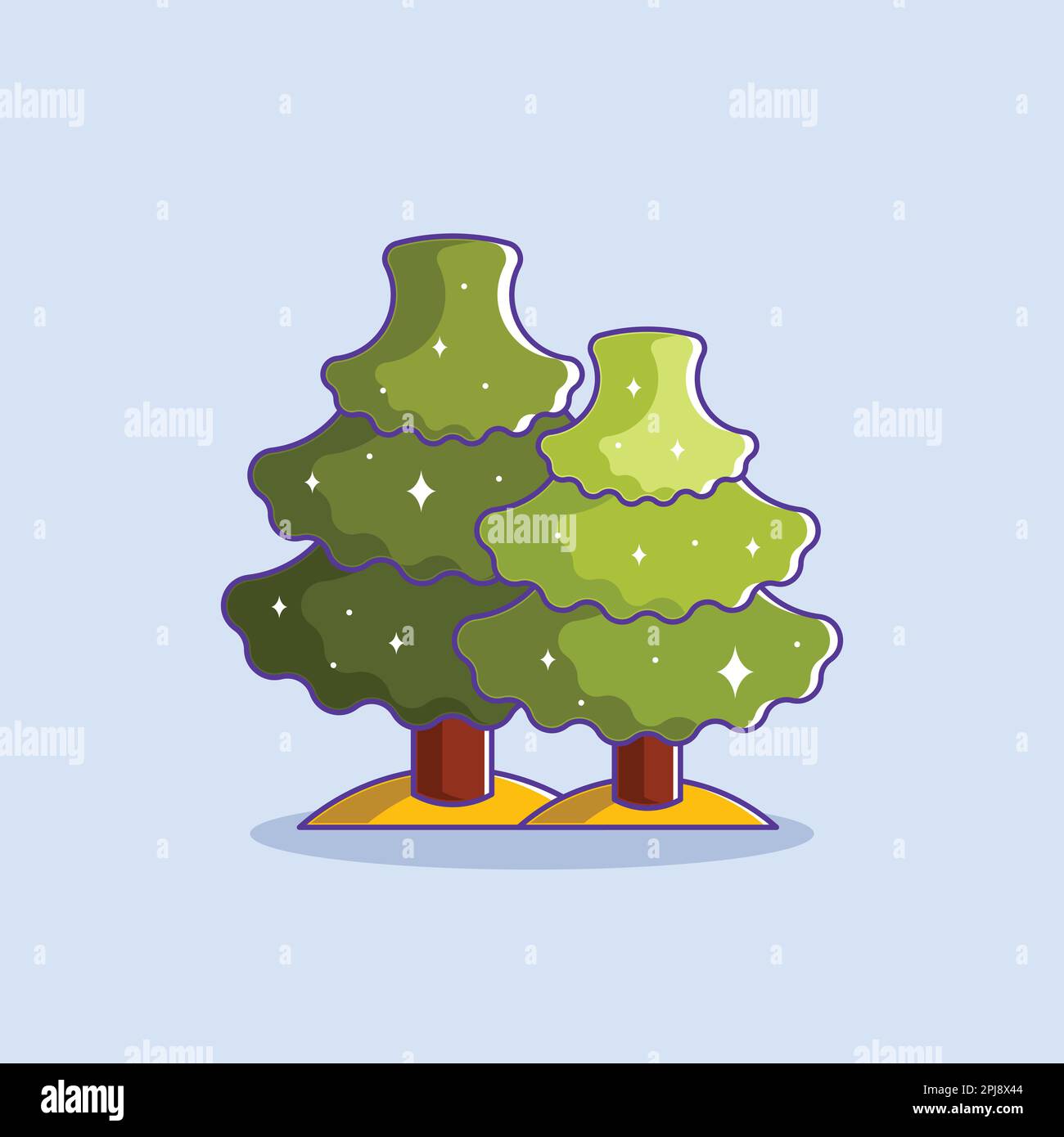 Two fir trees cartoon design Stock Vector Image & Art - Alamy