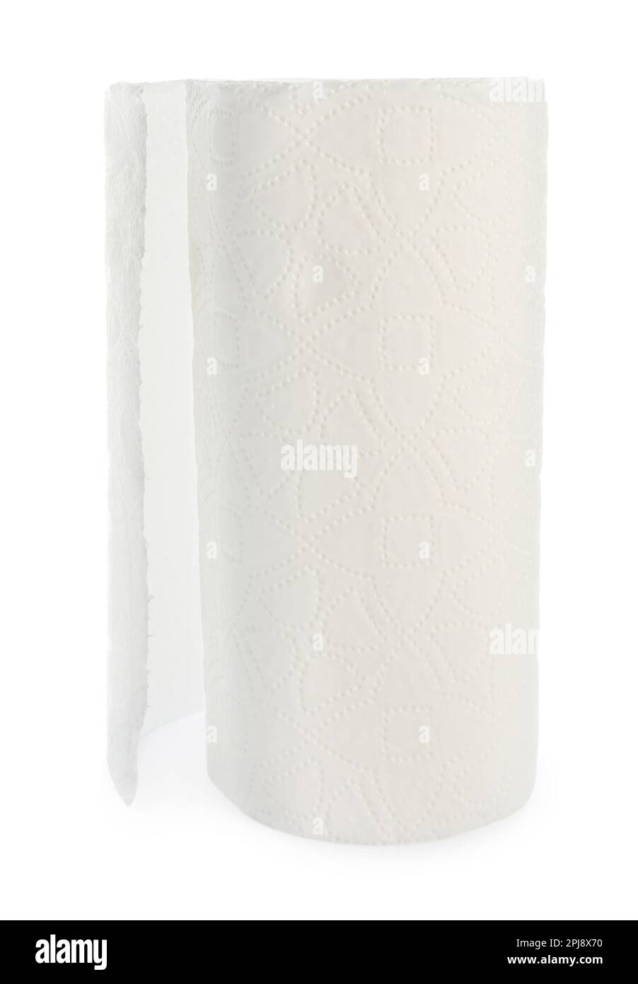 Roll of paper towels isolated on white Stock Photo - Alamy