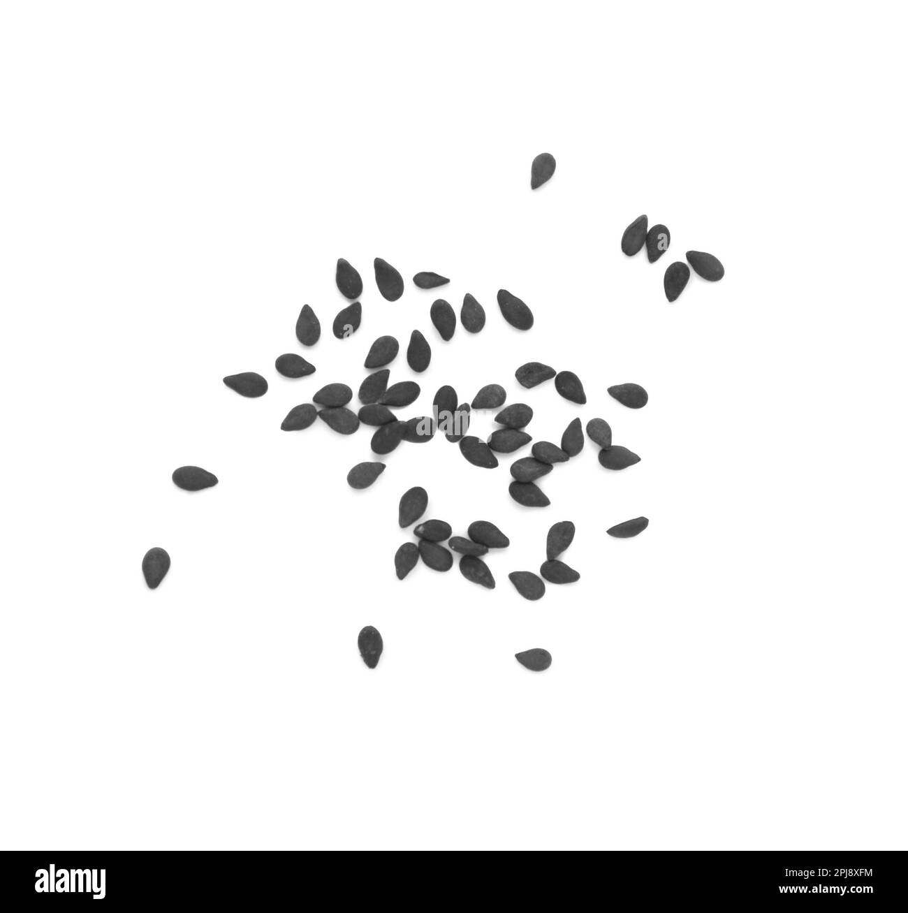 Scattered black sesame seeds Black and White Stock Photos & Images - Alamy