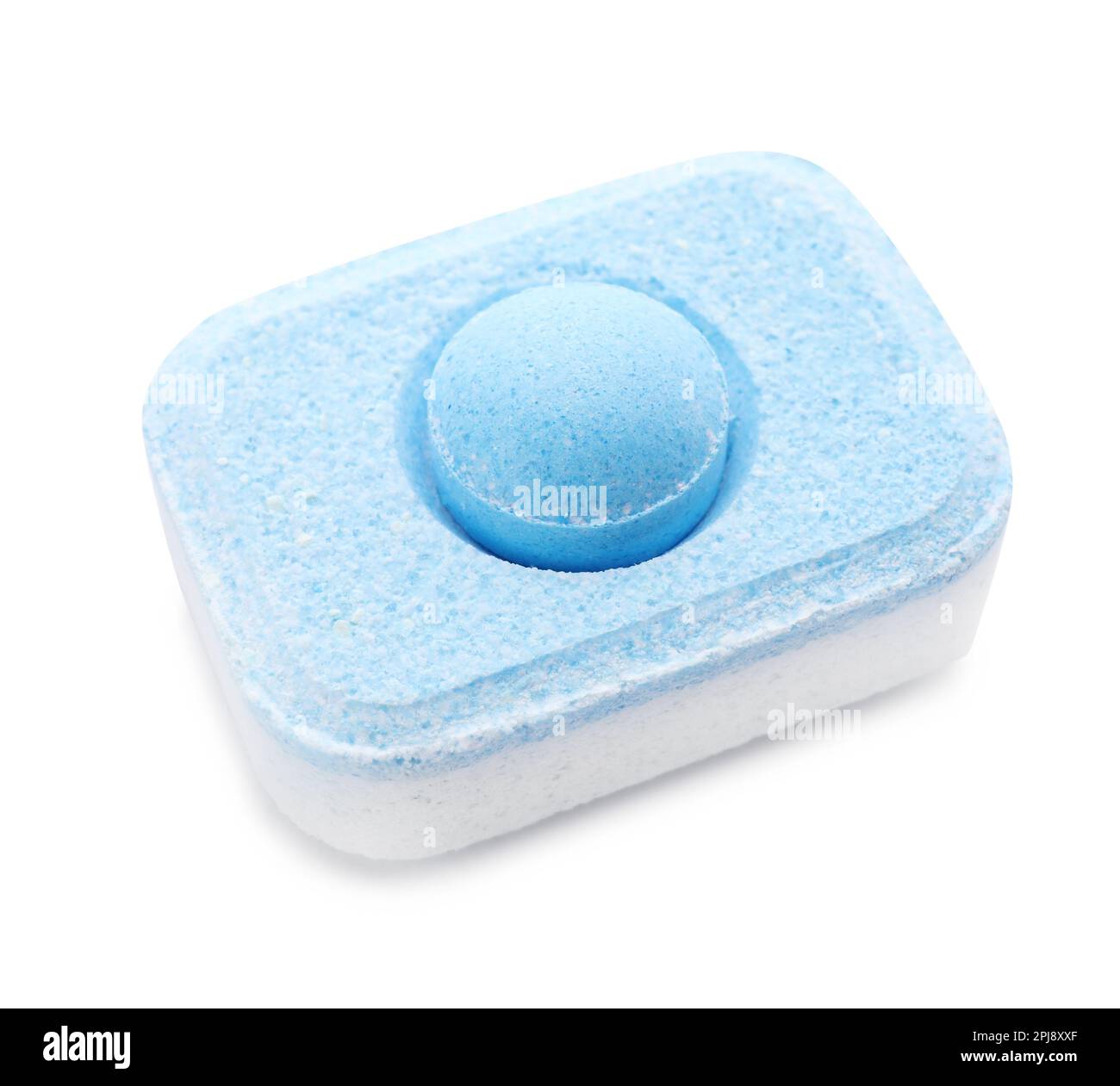 One water softener tablet isolated on white Stock Photo - Alamy