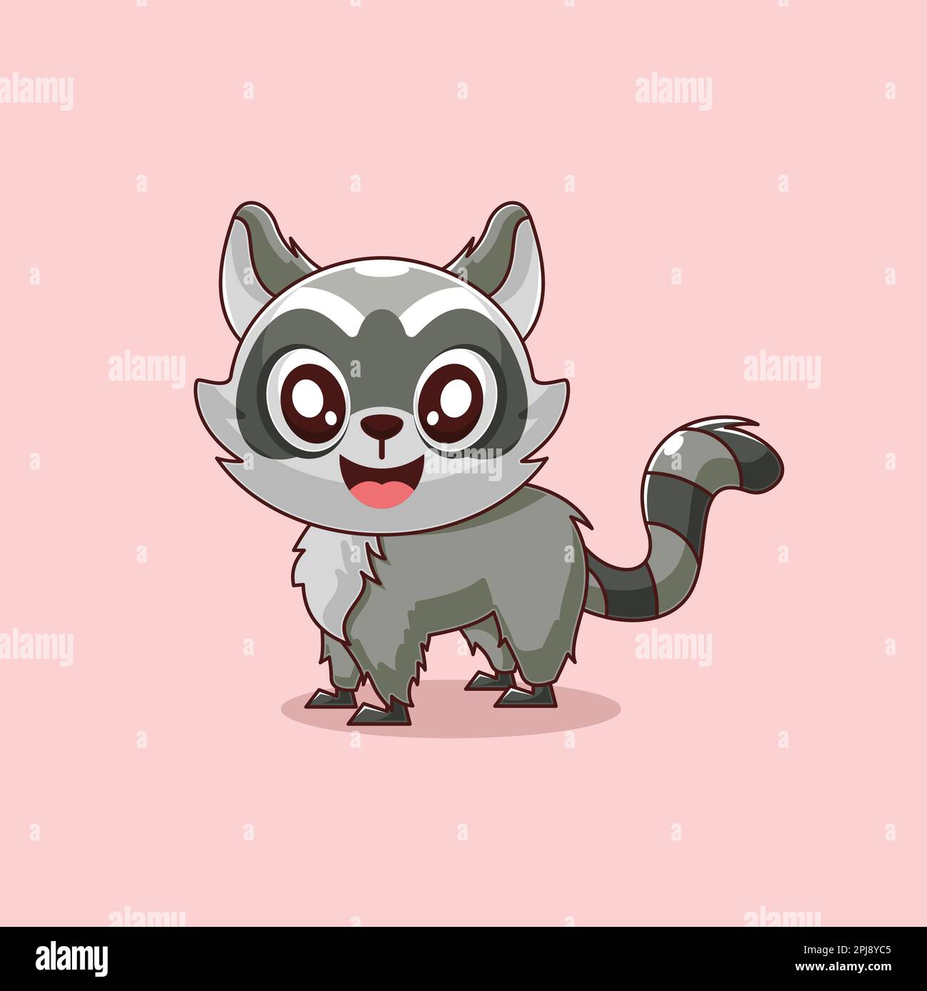 Seamless design of raccoon on pink background Stock Vector Image & Art ...