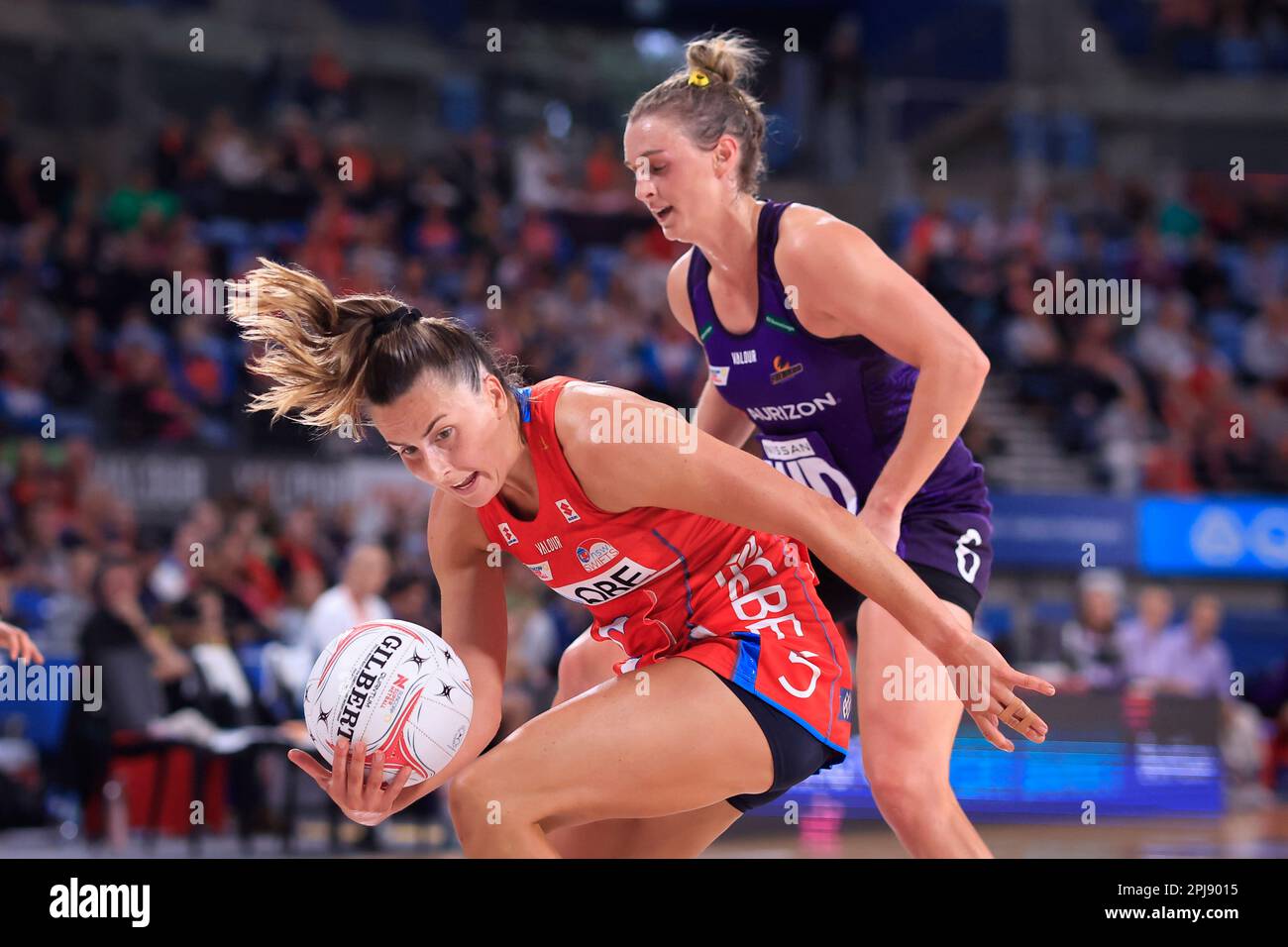 Maddy Proud of the Swifts catches the ball during the Super Netball ...
