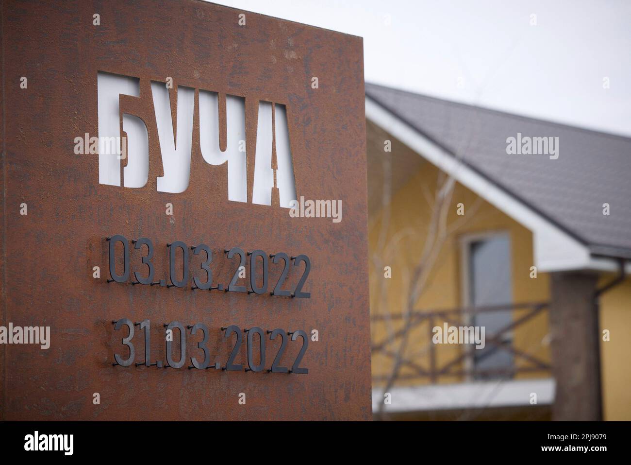 war in Ukraine. Commemorating the victims of the Bucha massacre on ...