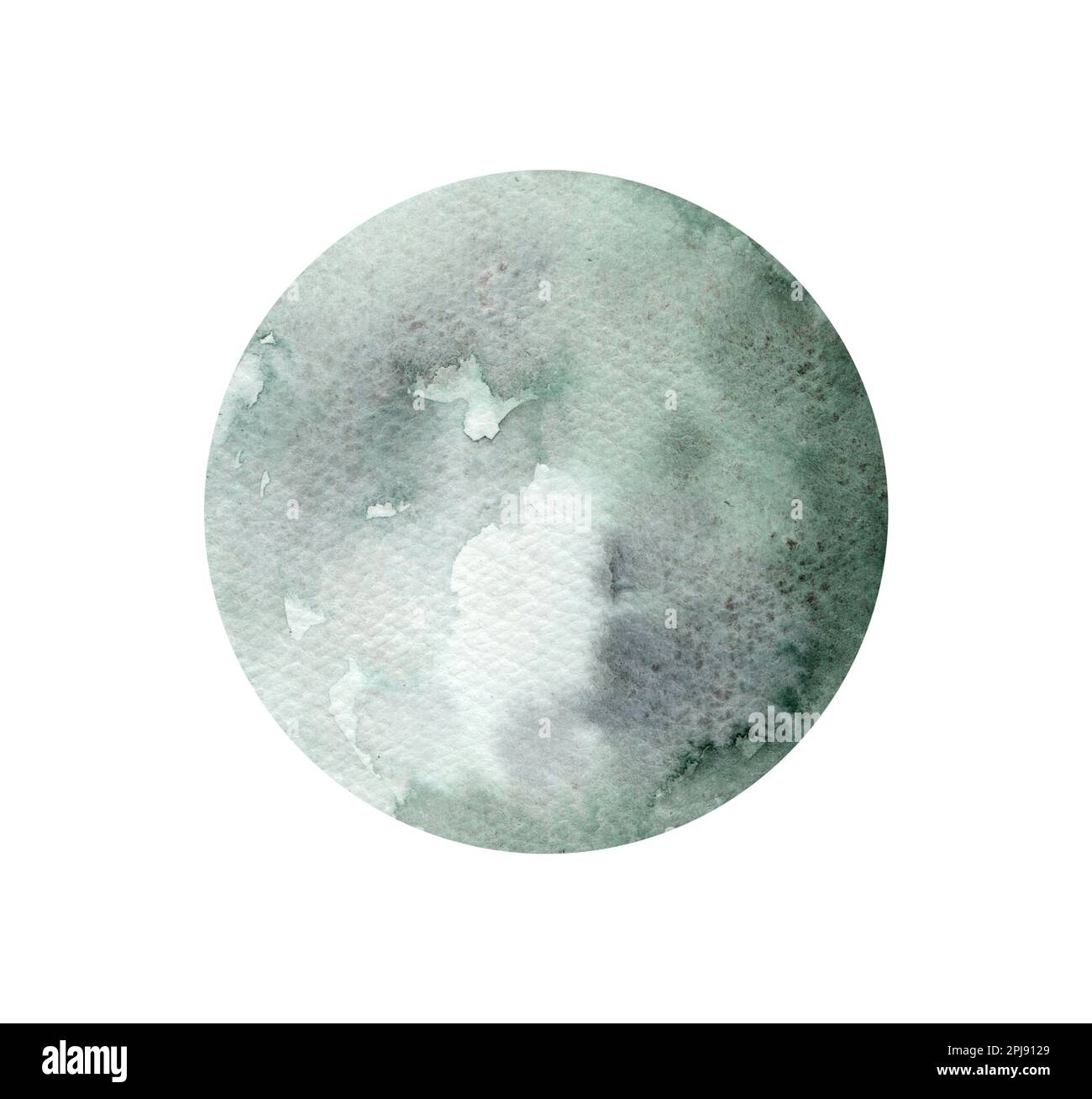 Hand painted watercolor planet. full moon. Magic design for printing on ...