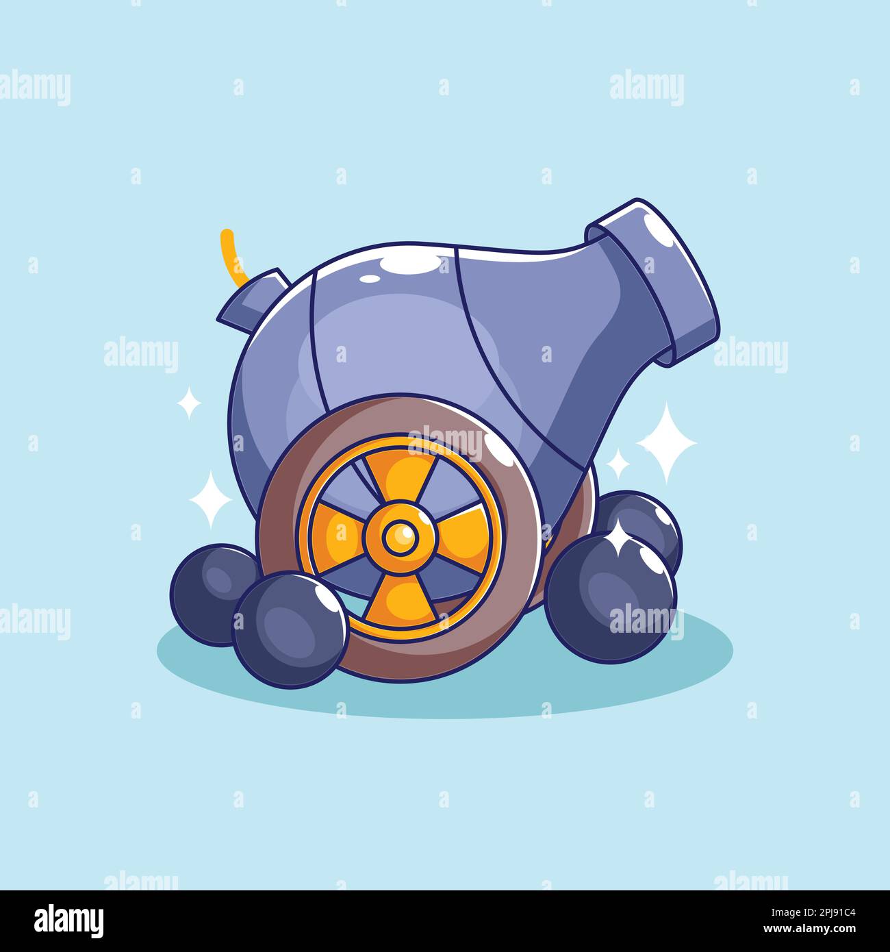 Cartoon style cannon design on blue background Stock Vector Image & Art ...