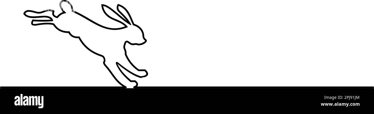 Englisch: Easter Bunny jumping vector in Black. Isolated background ...