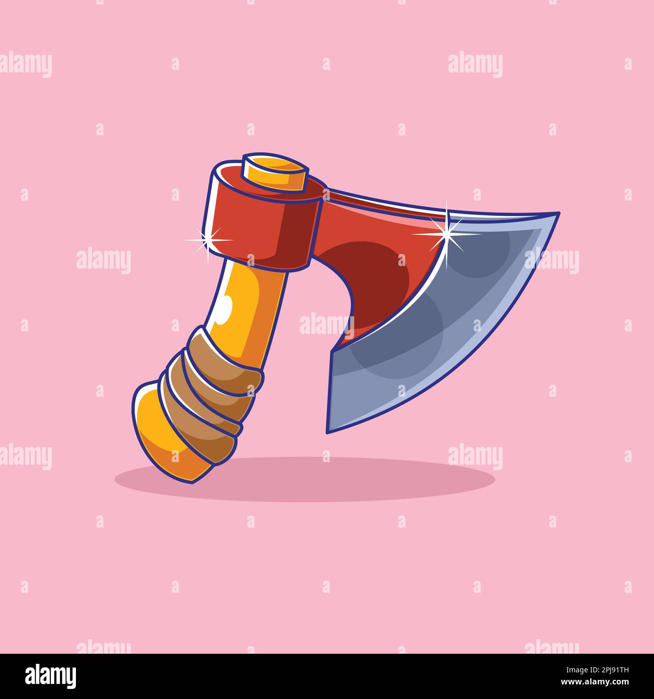Axe floating cartoon style vector icon illustration Stock Vector Image ...