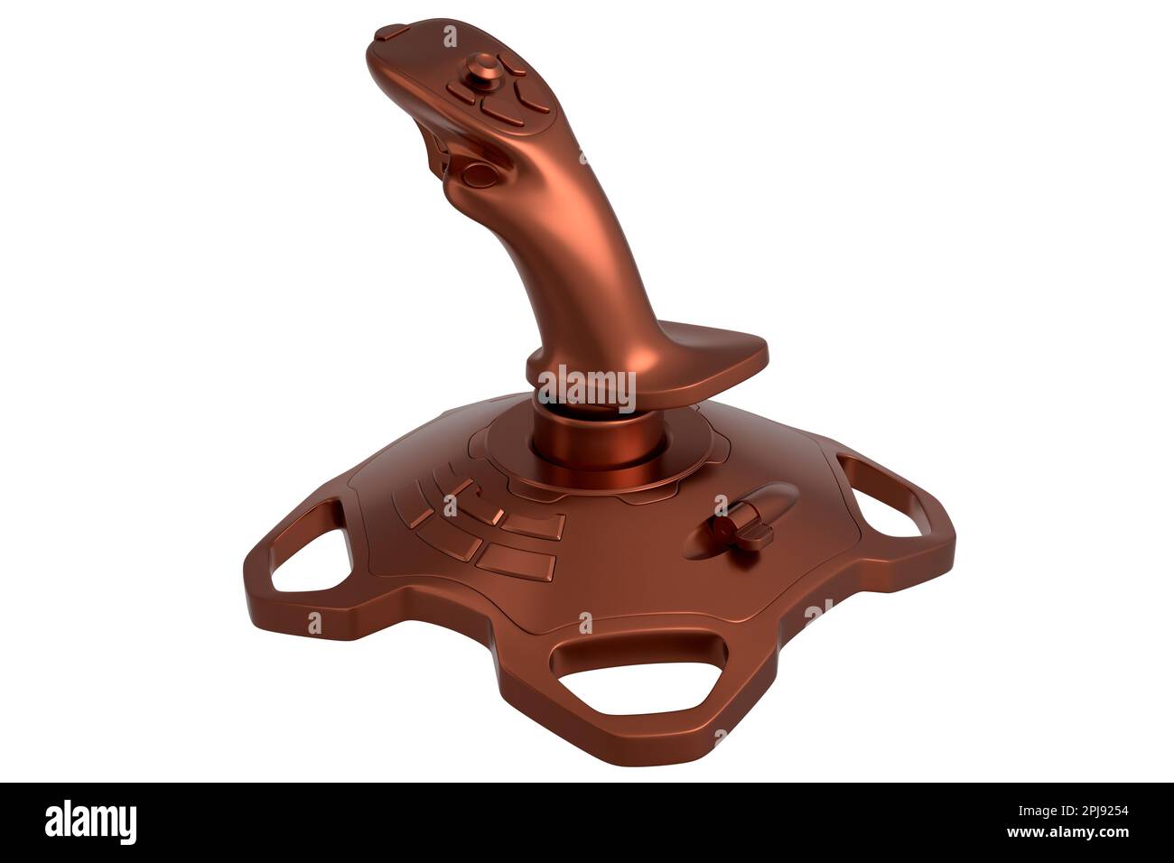 Realistic joystick for flight simulator with copper chrome texture on ...