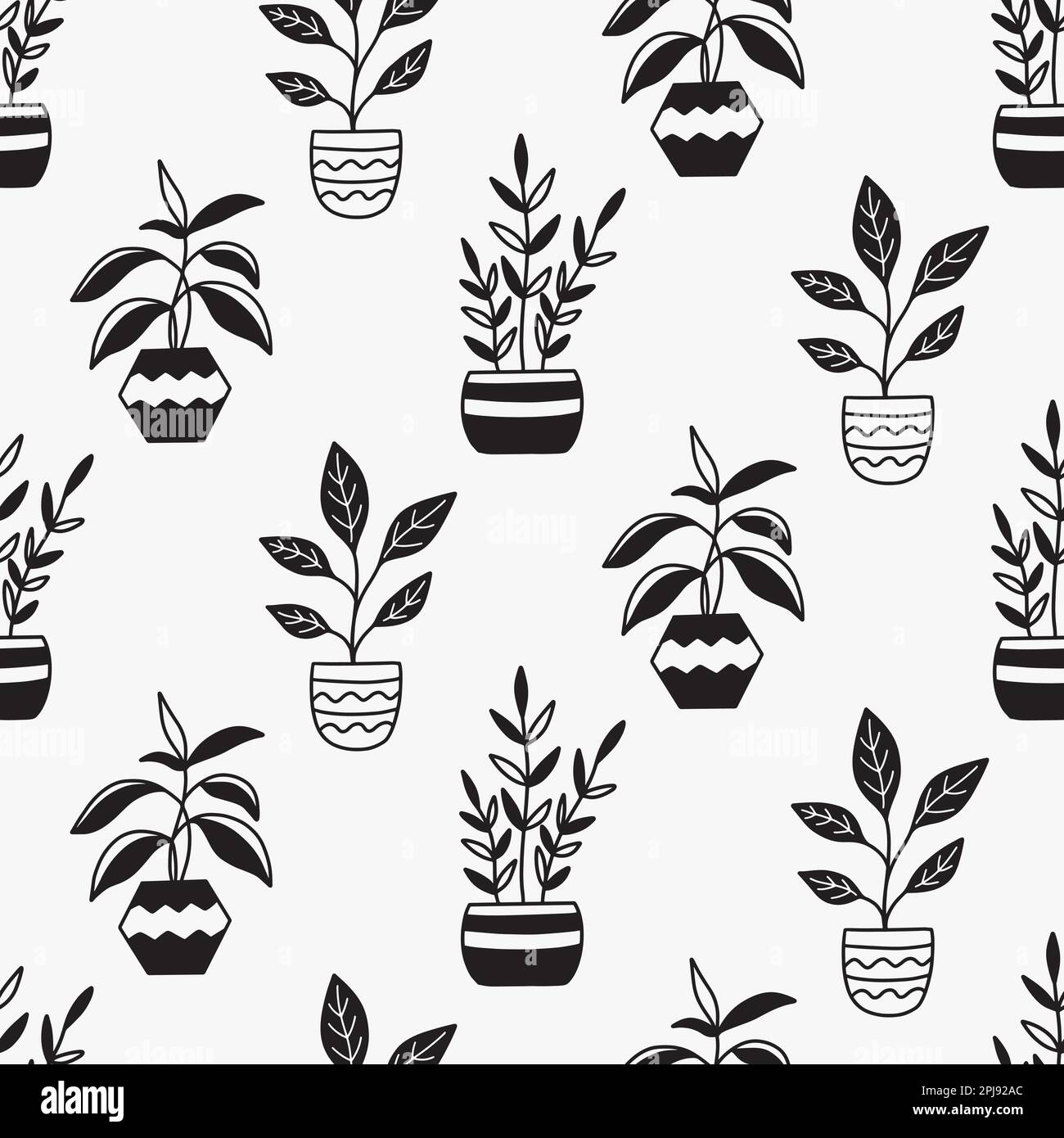 Retro pot plant fabric Stock Vector Images - Alamy