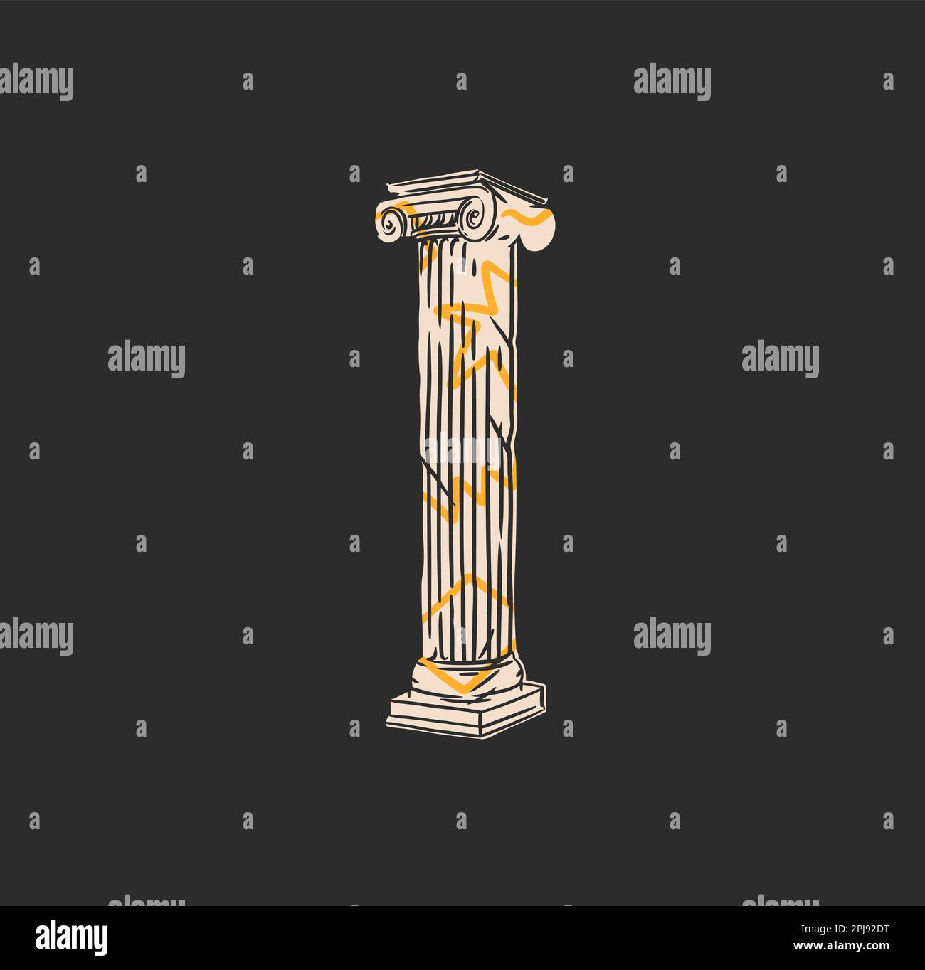 Hand drawn vector abstract outline,graphic,contemporary greek ancient ...