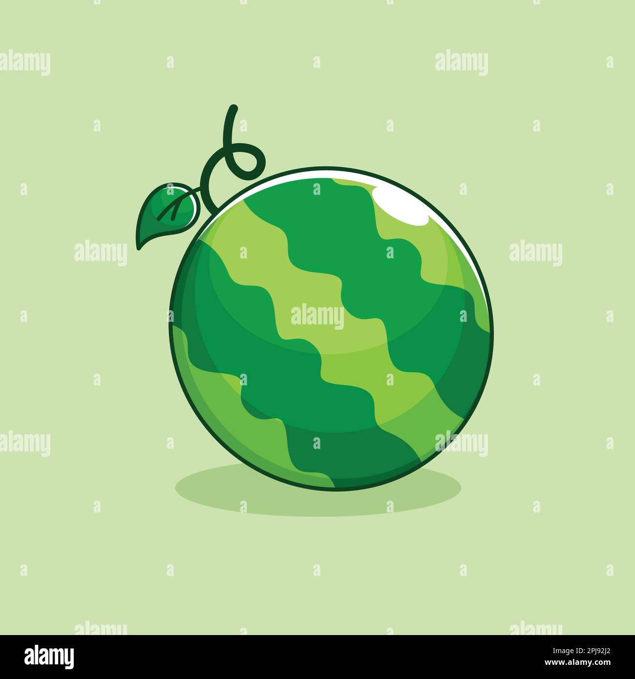 Cartoon style watermelon design on green background Stock Vector Image ...